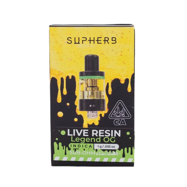 Supherb - Legend OG Indica Live Resin Cartridge 1g - Supherb
