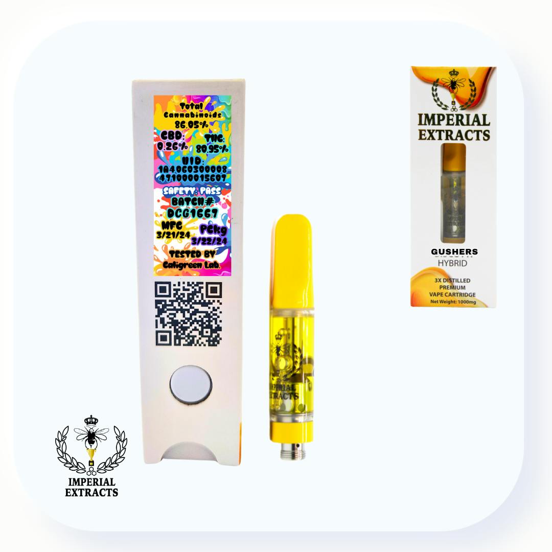 Gushers 510 Vape Cartridge-3x Distilled -1.0 g Cartridge - Imperial ...