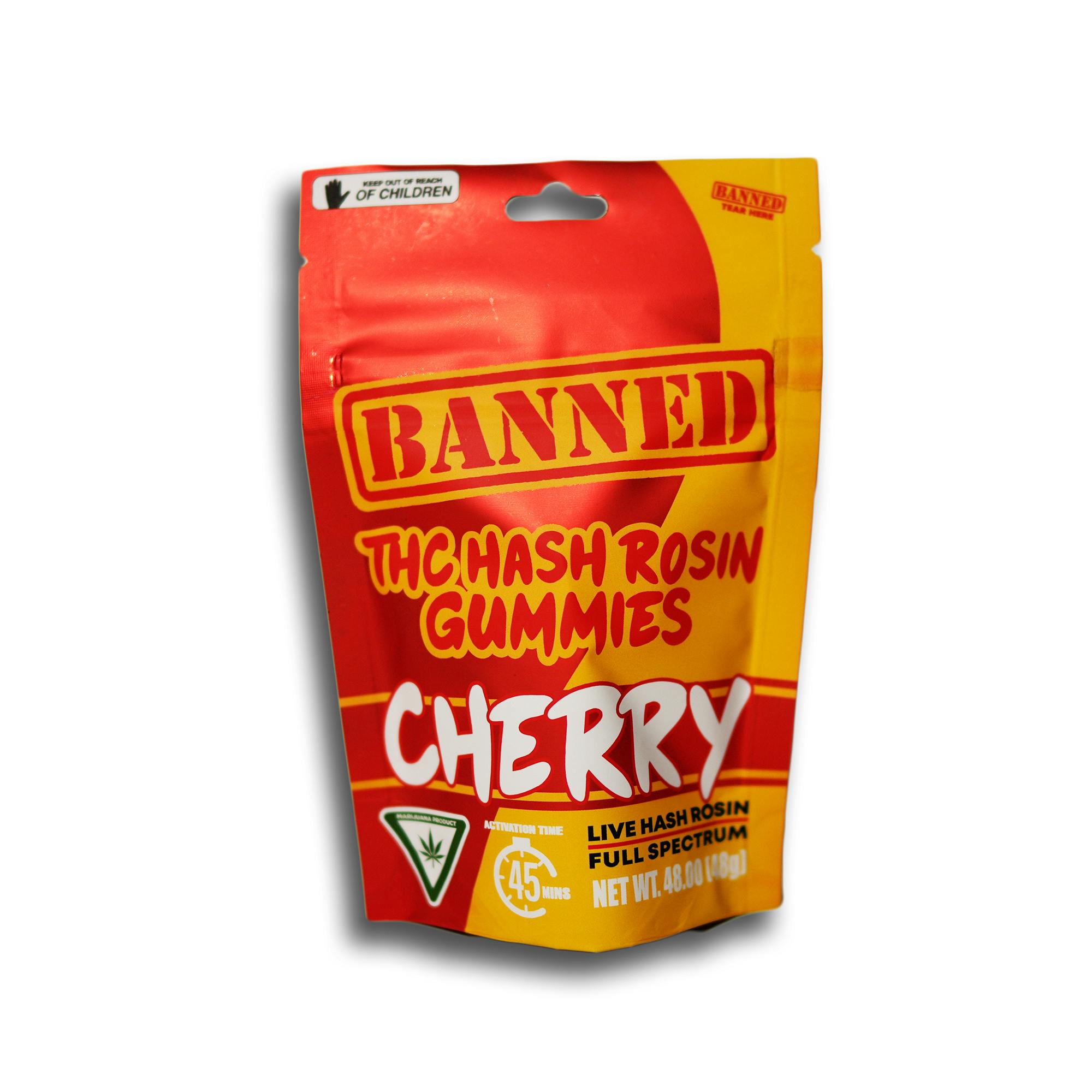 CHERRY HASH ROSIN GUMMY CLUSTERS 200MG | 10 PACK - Banned Edible Co