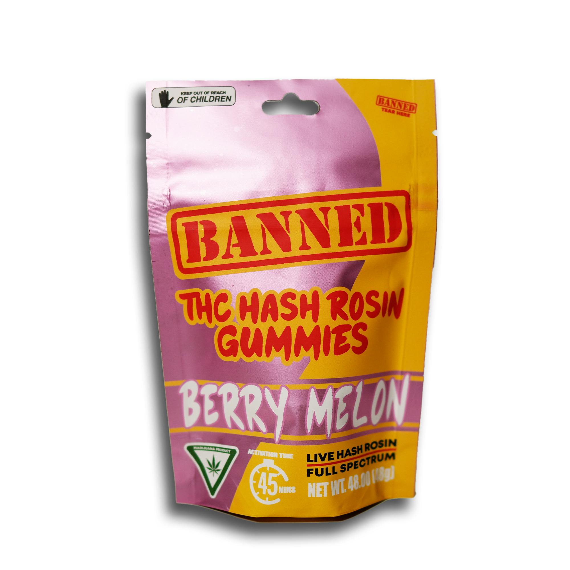 BERRY MELON HASH ROSIN GUMMY CLUSTERS 200MG | 10 PACK - Banned Edible Co