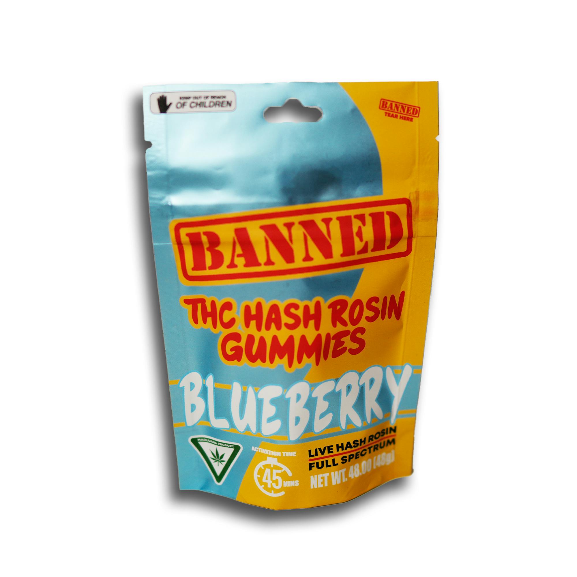 BLUEBERRY HASH ROSIN GUMMY CLUSTERS 200MG | 10 PACK - Banned Edible Co