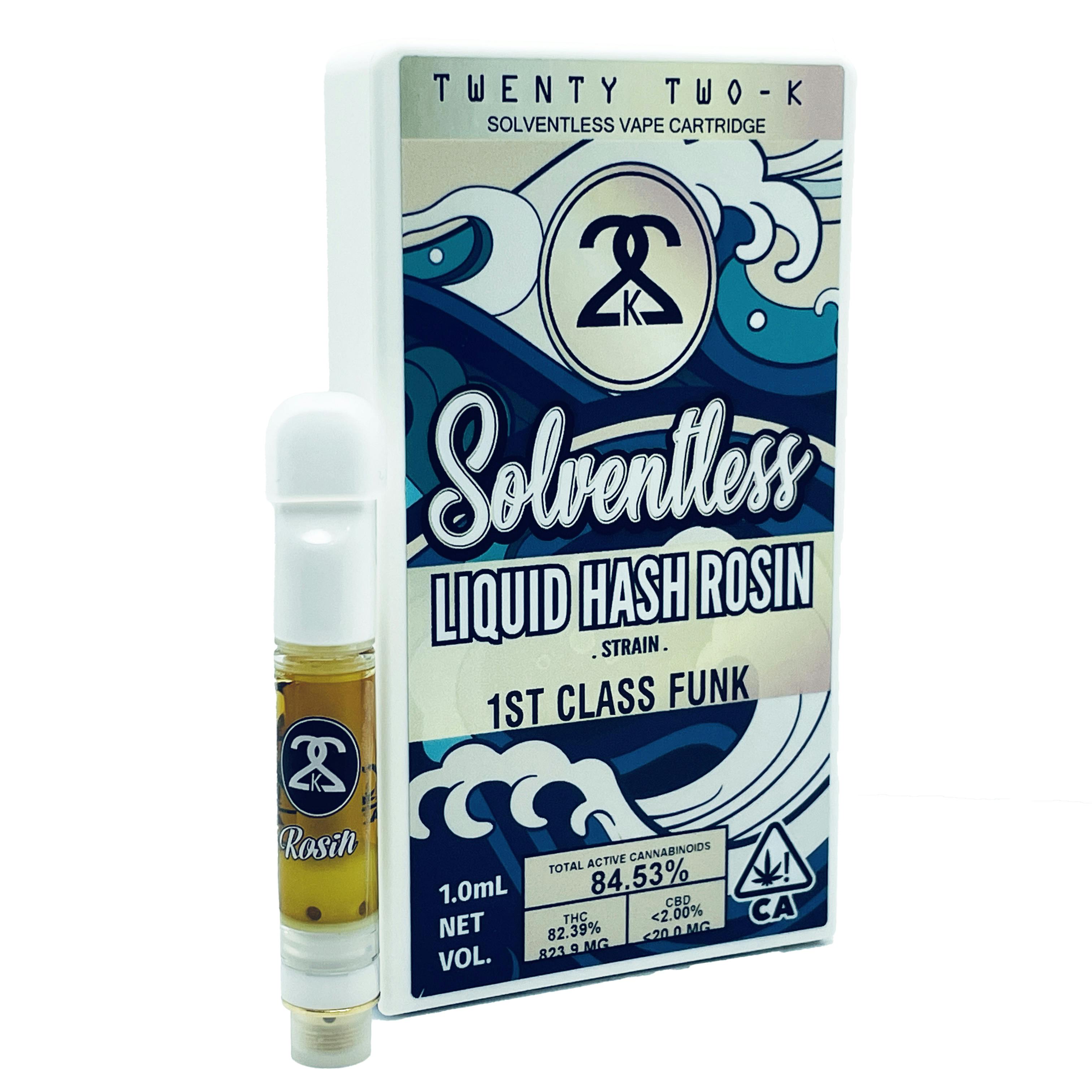 22K - 1st Class Funk - Liquid Hash Rosin - 1.0ml Cartridge - Twenty Two ...