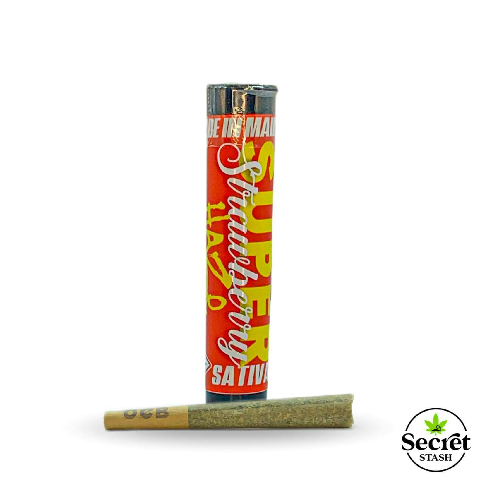 Full Bud Pre Roll - Super Strawberry Haze - Half Gram - Secret Stash