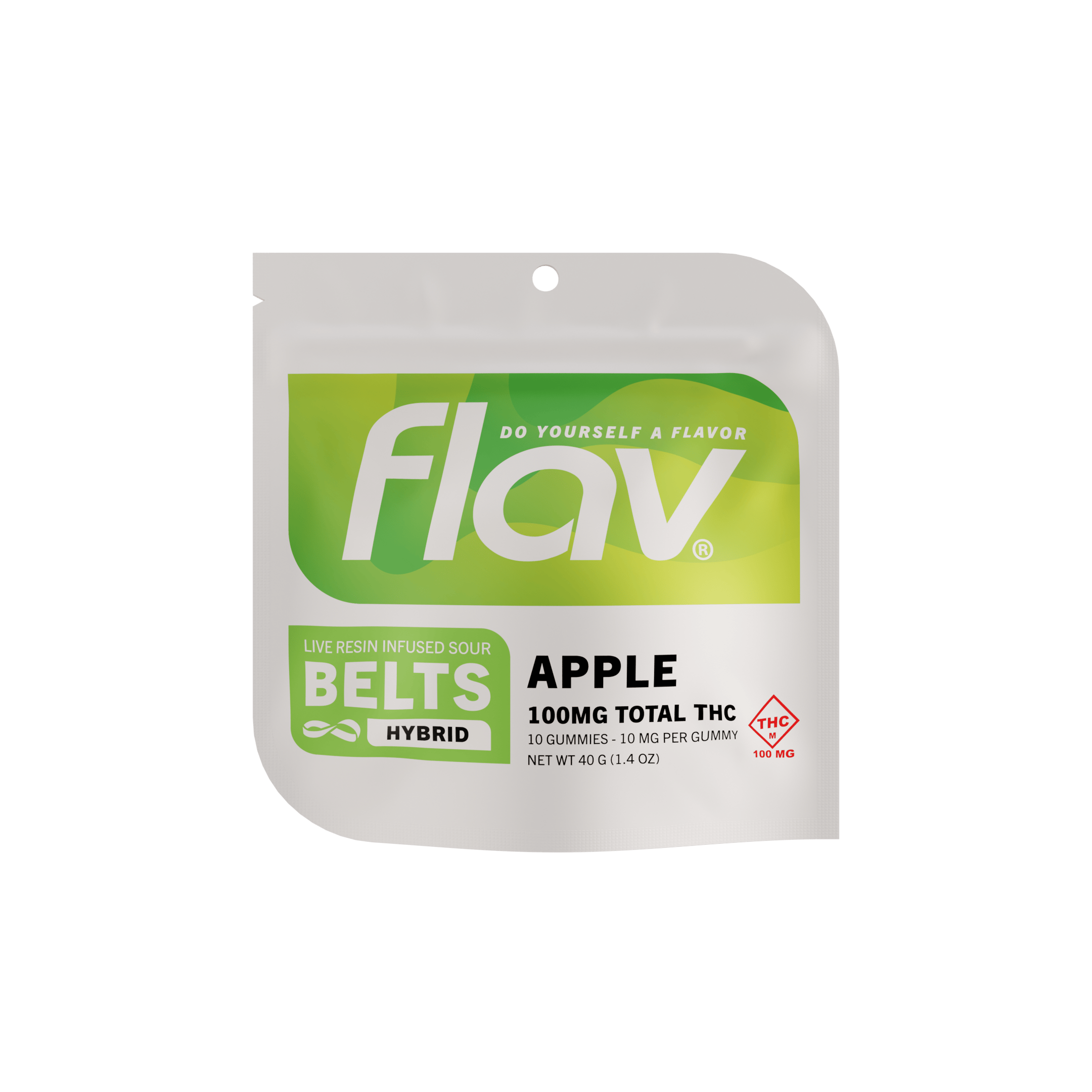 Green Apple Belts - Standard Dose 100mg | 10 pack | 10mg - Flav