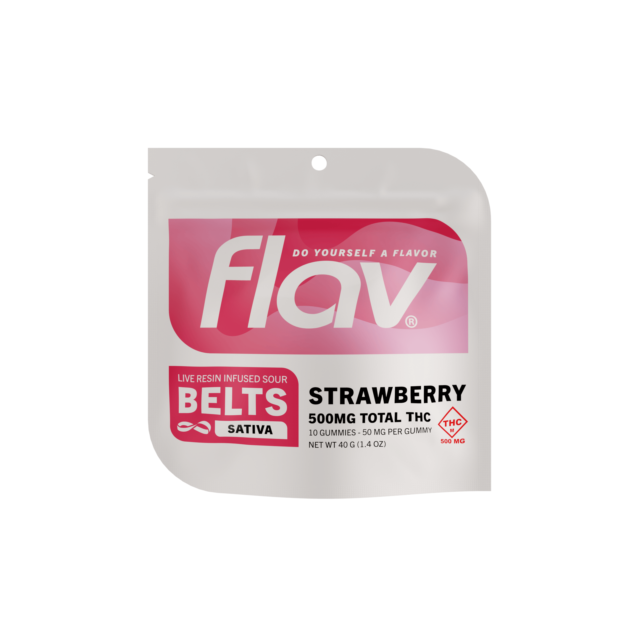Strawberry Belts - High Dose 500mg | 10 pack | 50mg - Flav