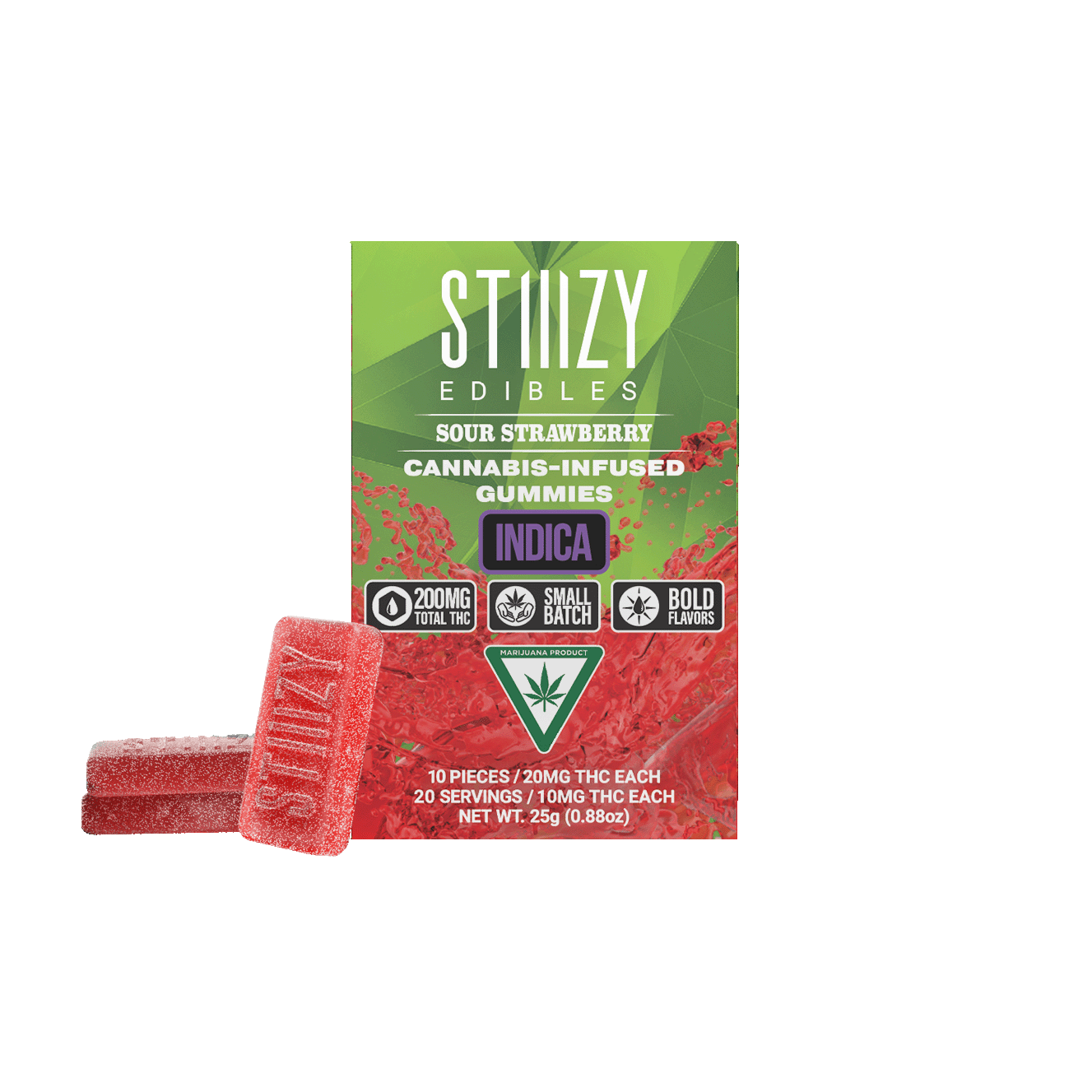 - SOUR STRAWBERRY - Gummies 200mg THC Edibles - STIIIZY
