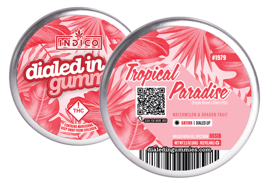 Tropical Paradise | Gummies | 10 pc. | 100mg THC [Batch #1979] - Dialed ...