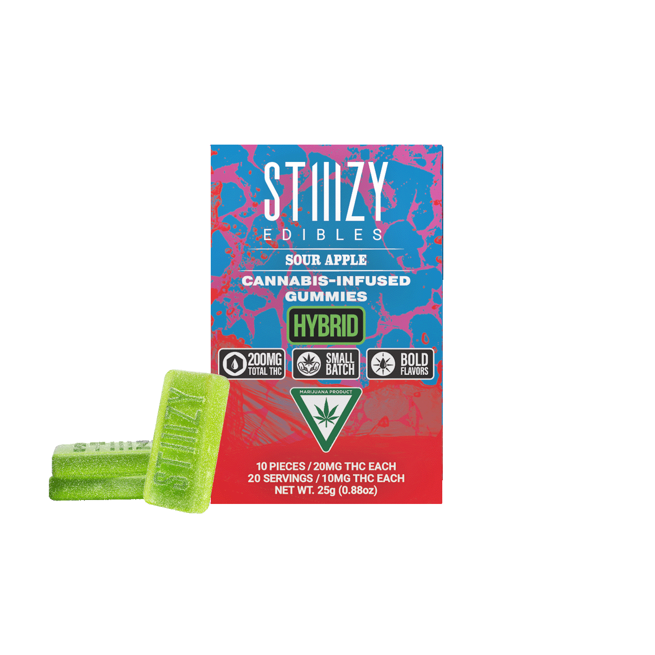 - SOUR APPLE - Gummies 200mg THC Edibles - STIIIZY