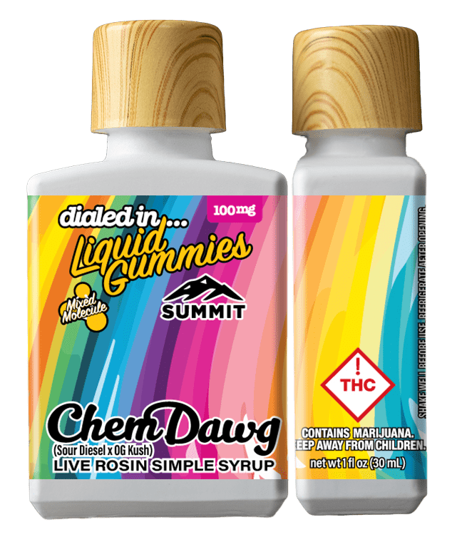 Chem Dawg | Liquid Gummies | 1 bottle, 10 doses | 100mg THC - Dialed In ...