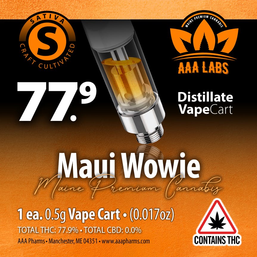 Maui Wowie - Distillate Vape Cart - AAA Pharms