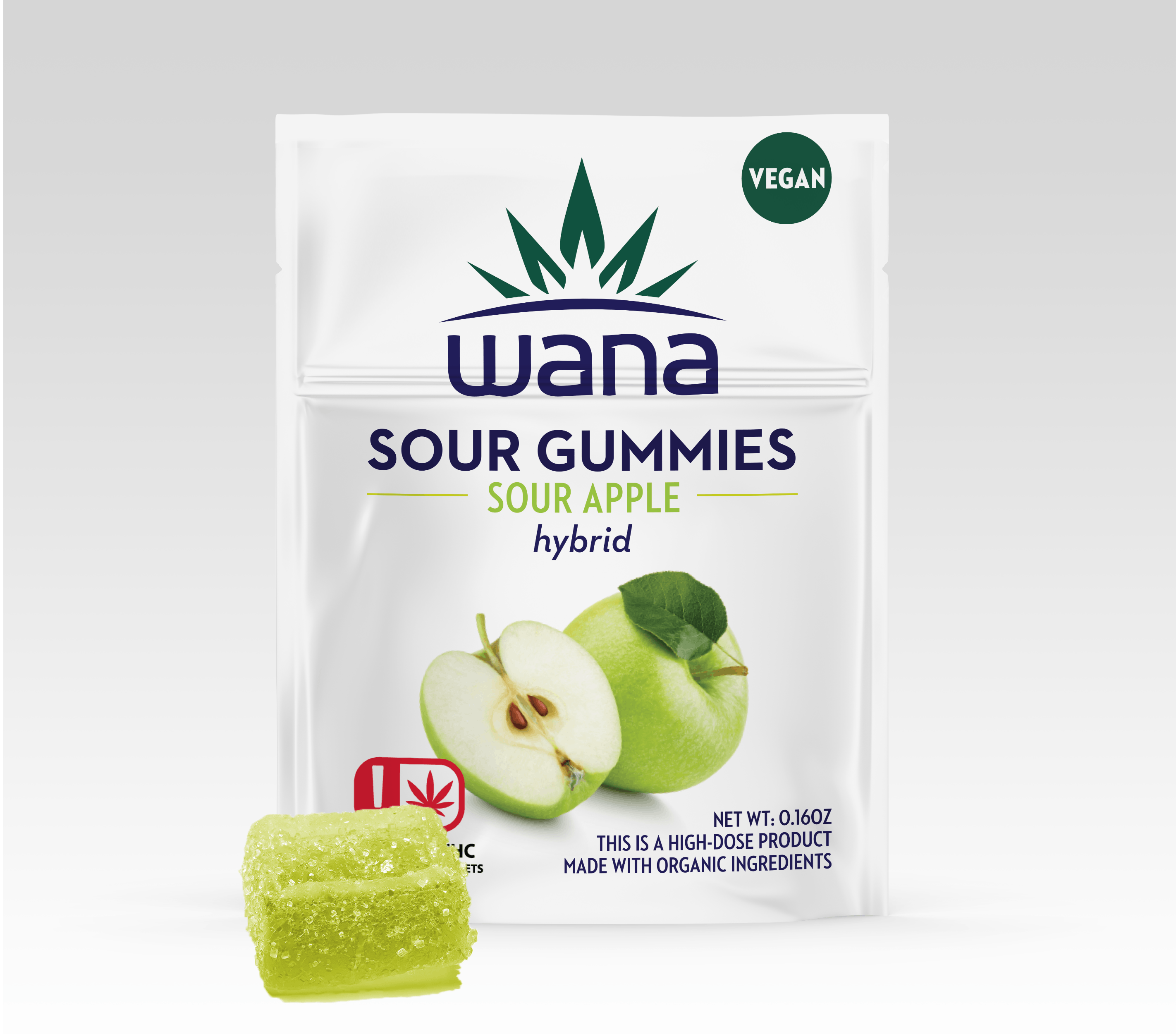 Sour Apple - Hybrid (High-Dose)[1 pack] - Wana Edibles