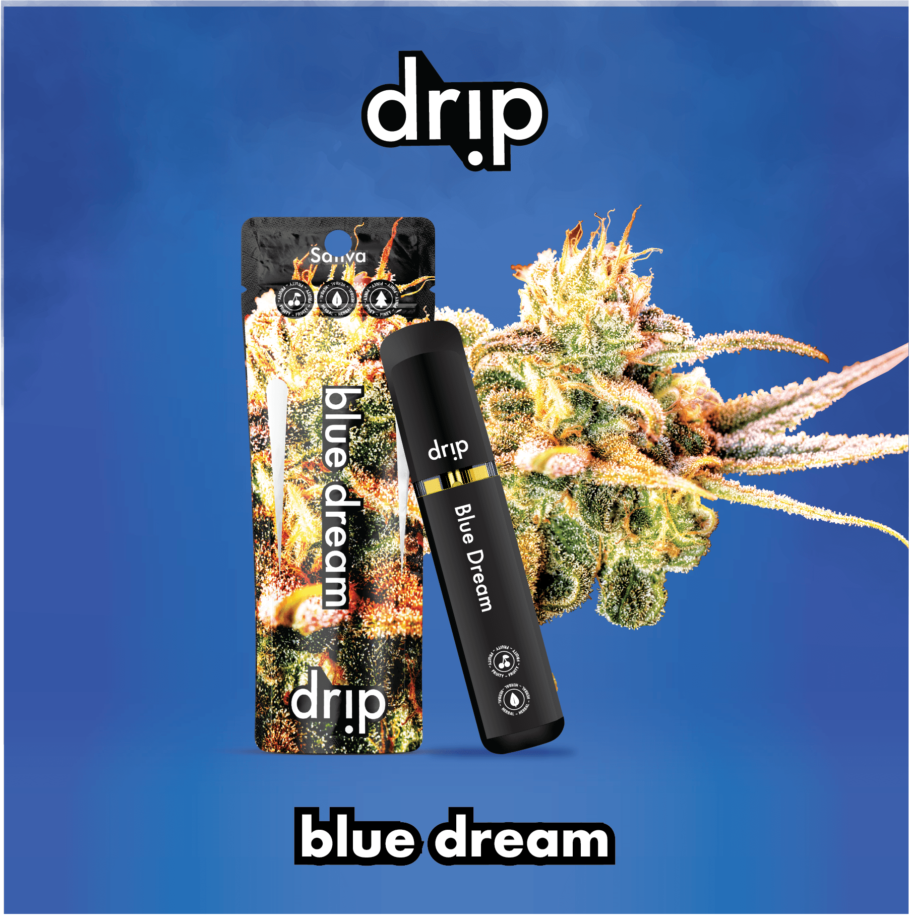 NEW 2g All In One - Blue Dream (Sativa) - Drip Vapes