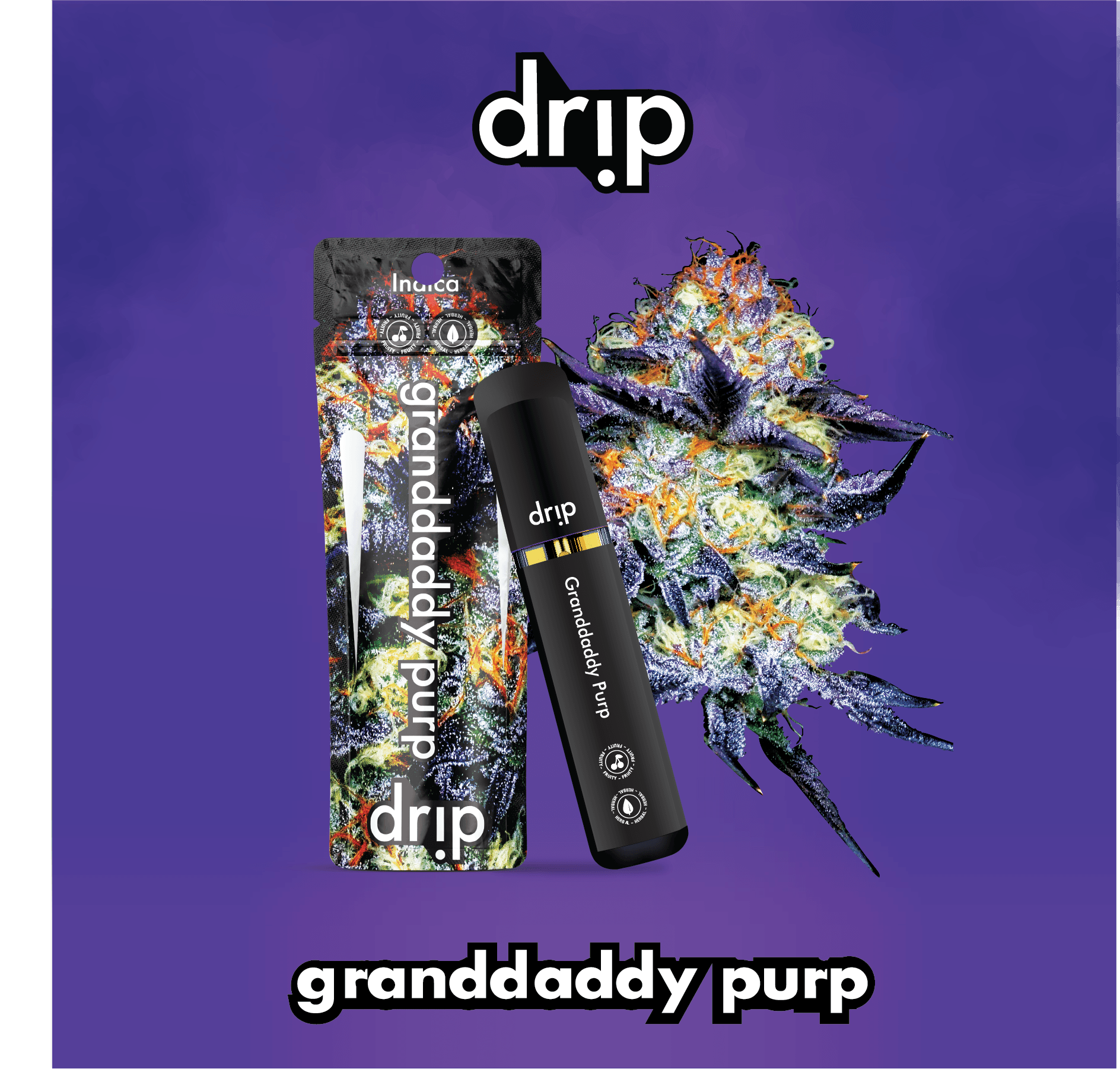 NEW 2g All In One - Granddaddy Purple (Indica) - Drip Vapes