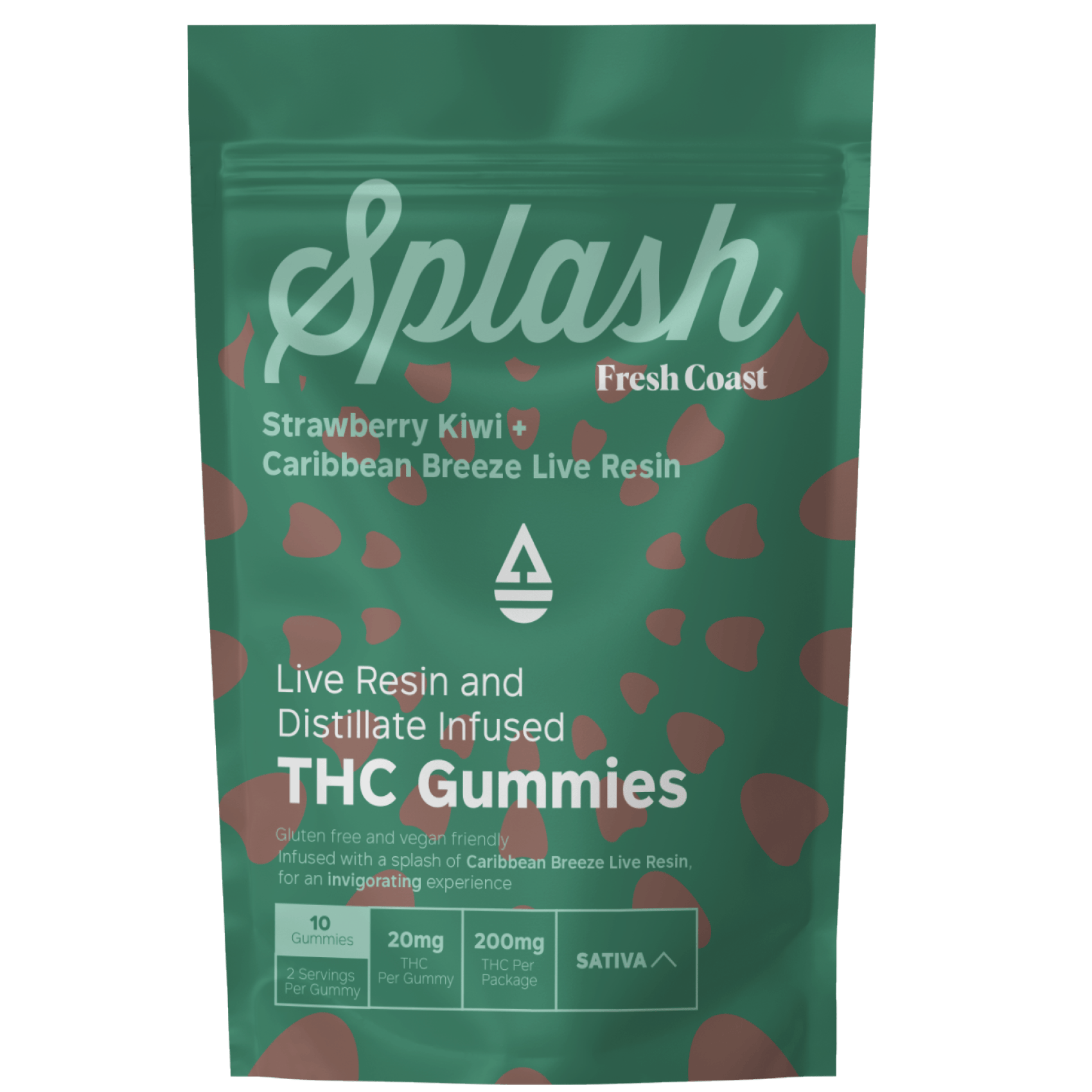 Strawberry Kiwi/Caribbean Breeze | Splash THC Gummies 200mg | Sativa ...