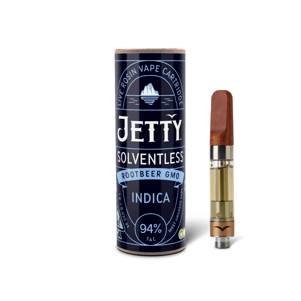 Rootbeer GMO OCal Solventless Cartridge 1g - Jetty Extracts Rootbeer GMO OCal Solventless Cartridge 1g - Jetty Extracts