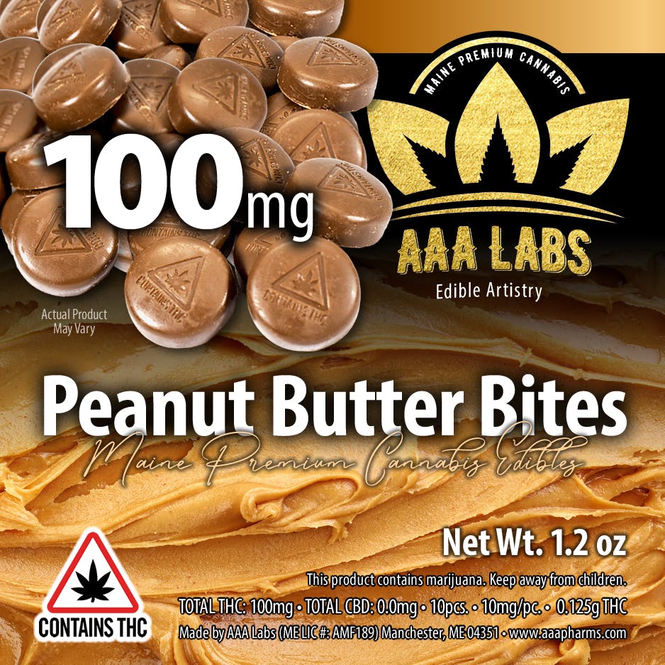 Peanut Butter Bites - 100mg THC - AAA Pharms