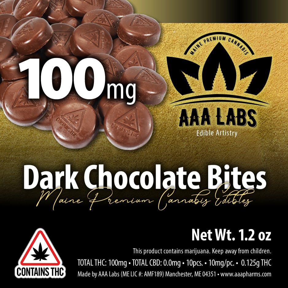 Dark Chocolate Bites - 100mg - AAA Pharms