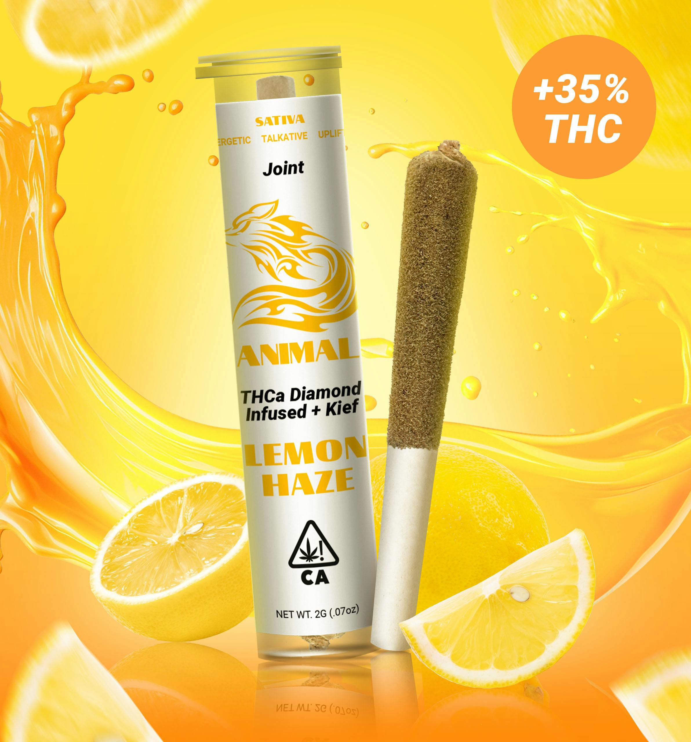 2g Lemon Haze / THCa Diamond infused Joint - Animal