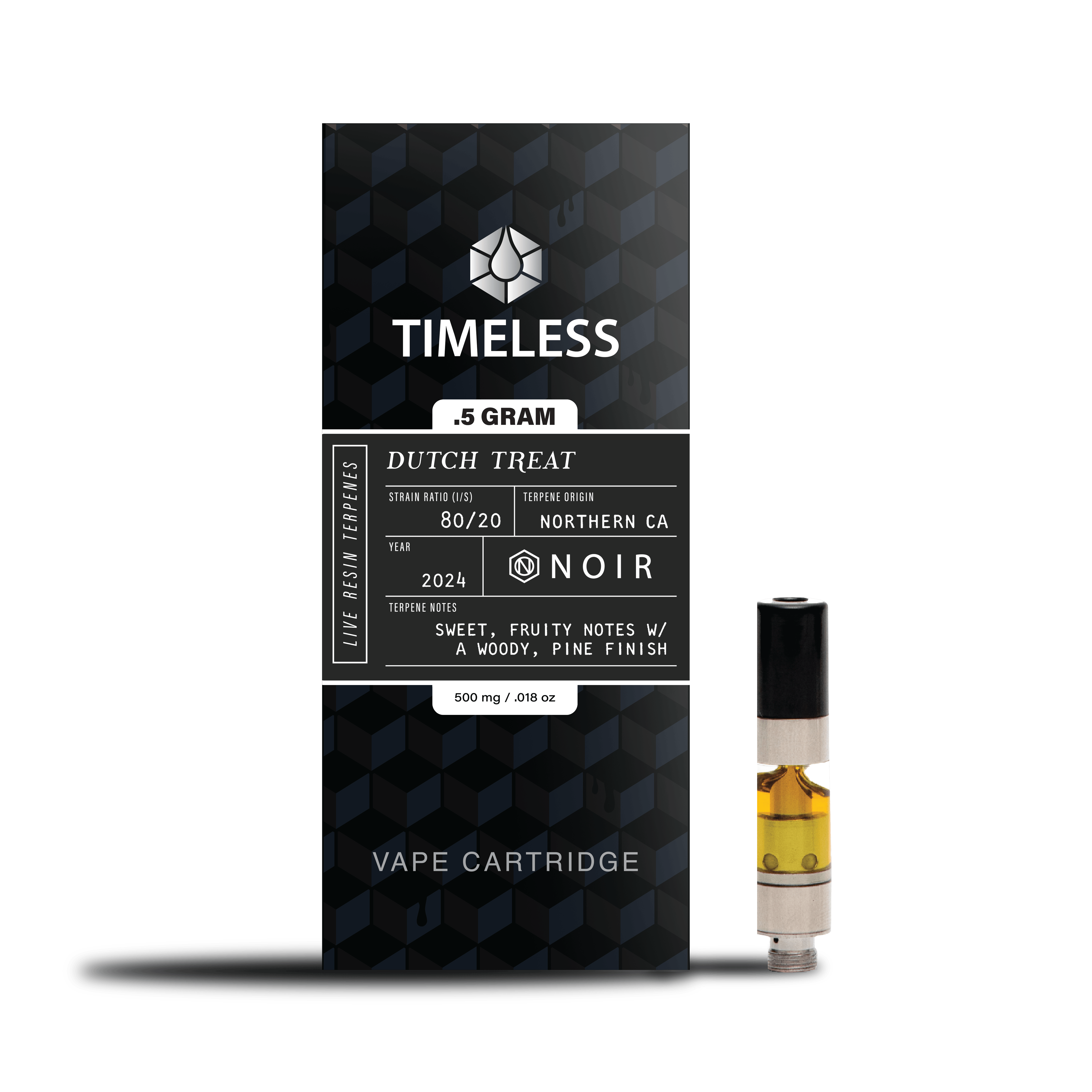 NOIR Dutch Treat 500mg Vape Cartridge (Live Resin) - Timeless Vapes