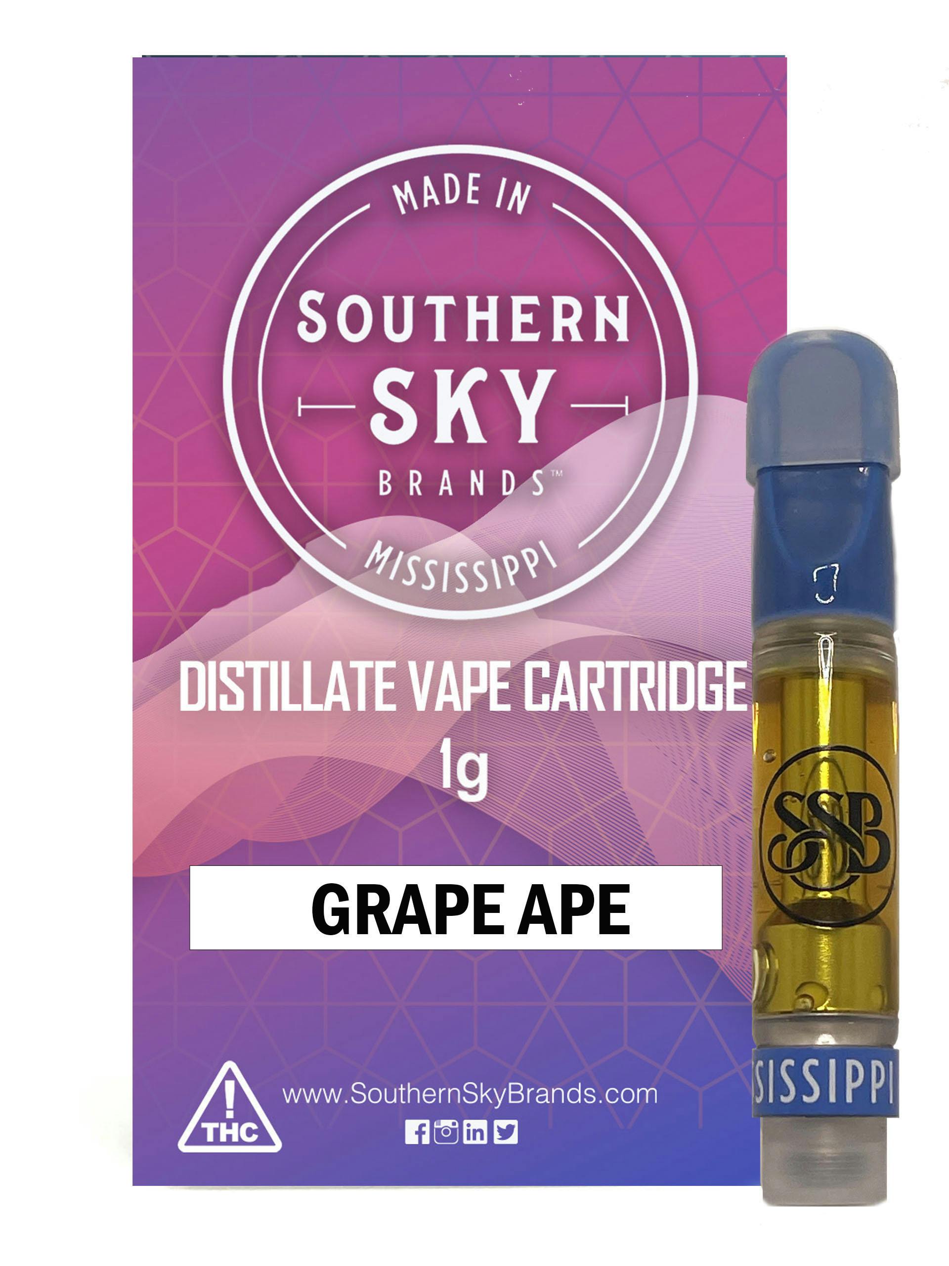 Grape Ape THC Vape - 1g - Southern Sky Brands