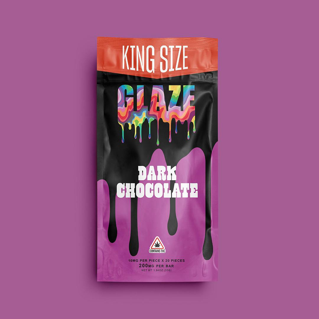 Glaze | King Size Dark Chocolate Bar | 200mg - Glaze