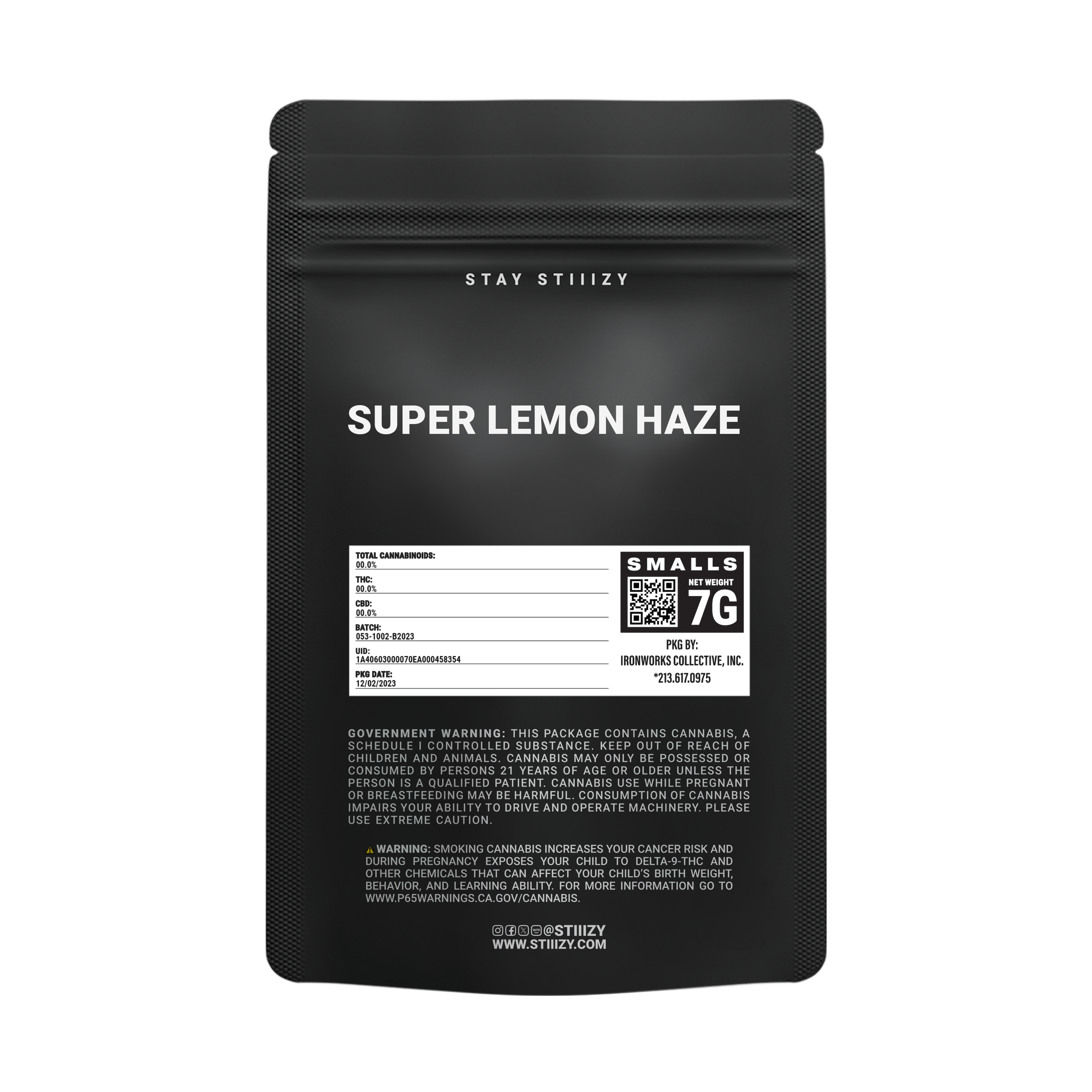 - SUPER LEMON HAZE - 7G Black Label Mylar - STIIIZY
