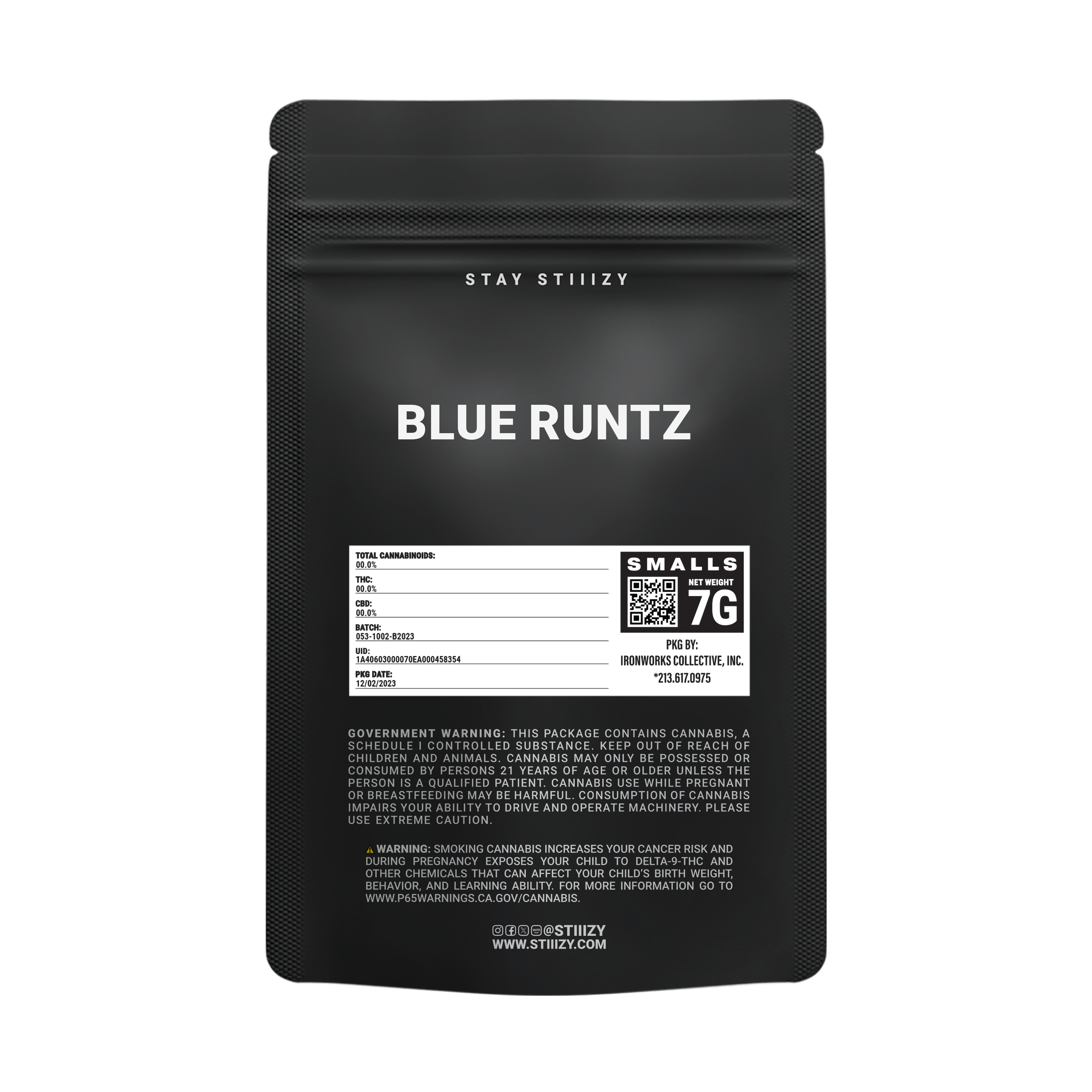 - BLUE RUNTZ - 7G Black Label Mylar - STIIIZY