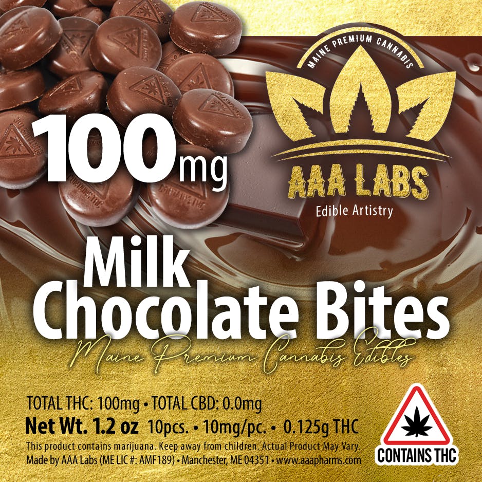 Milk Chocolate Bites - 100mg THC - AAA Pharms