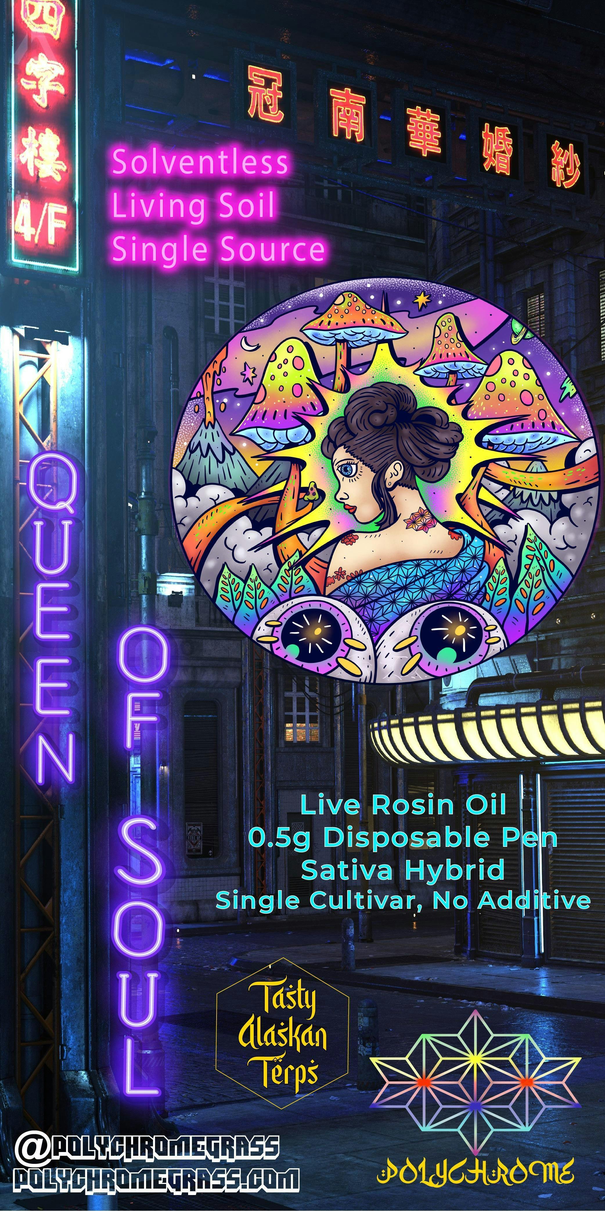 Queen of Soul - Live Rosin Disposable 0.5g - Polychrome Grass