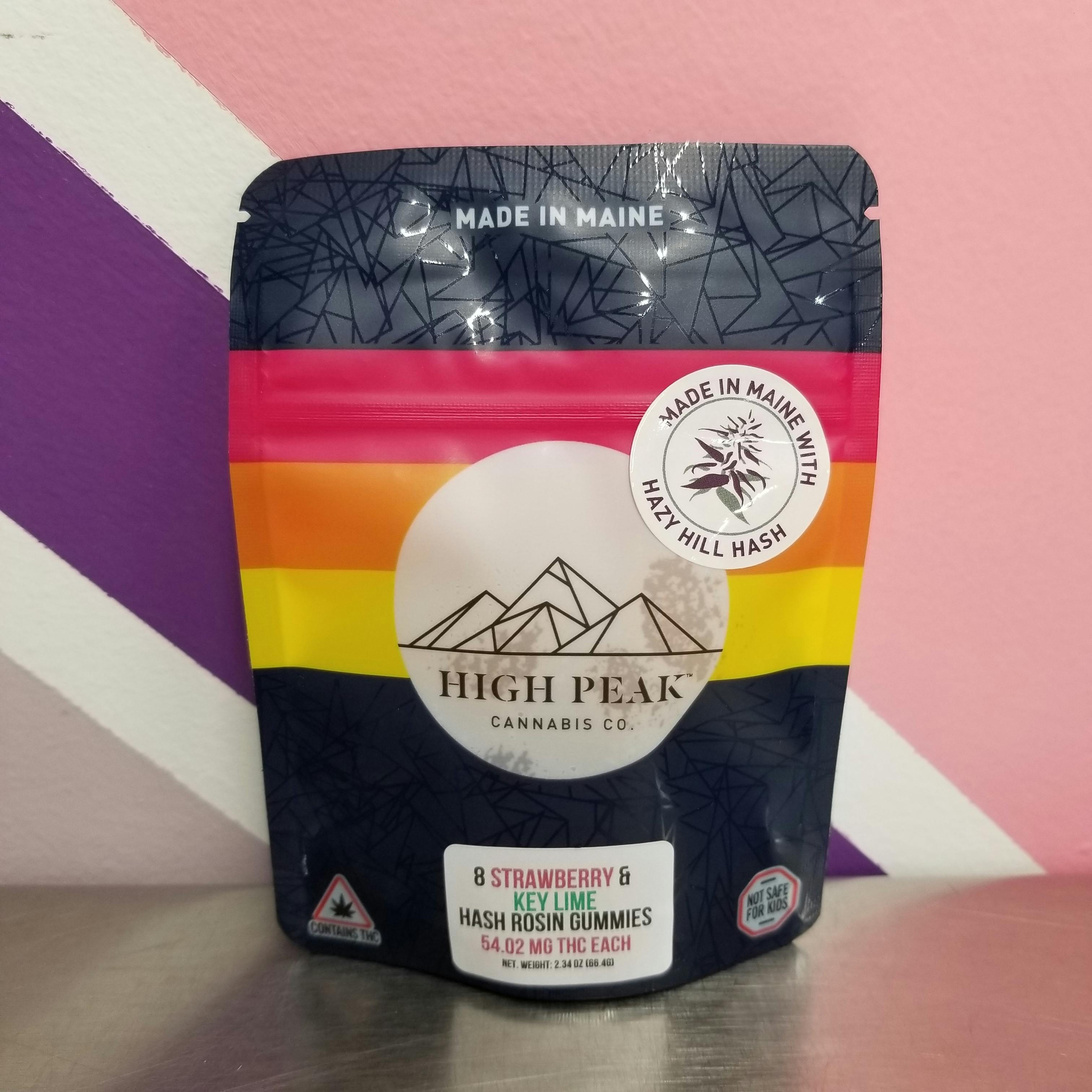 High Peak Cannabis Co 50mg Strawberry Key Lime Vegan Gummies Med