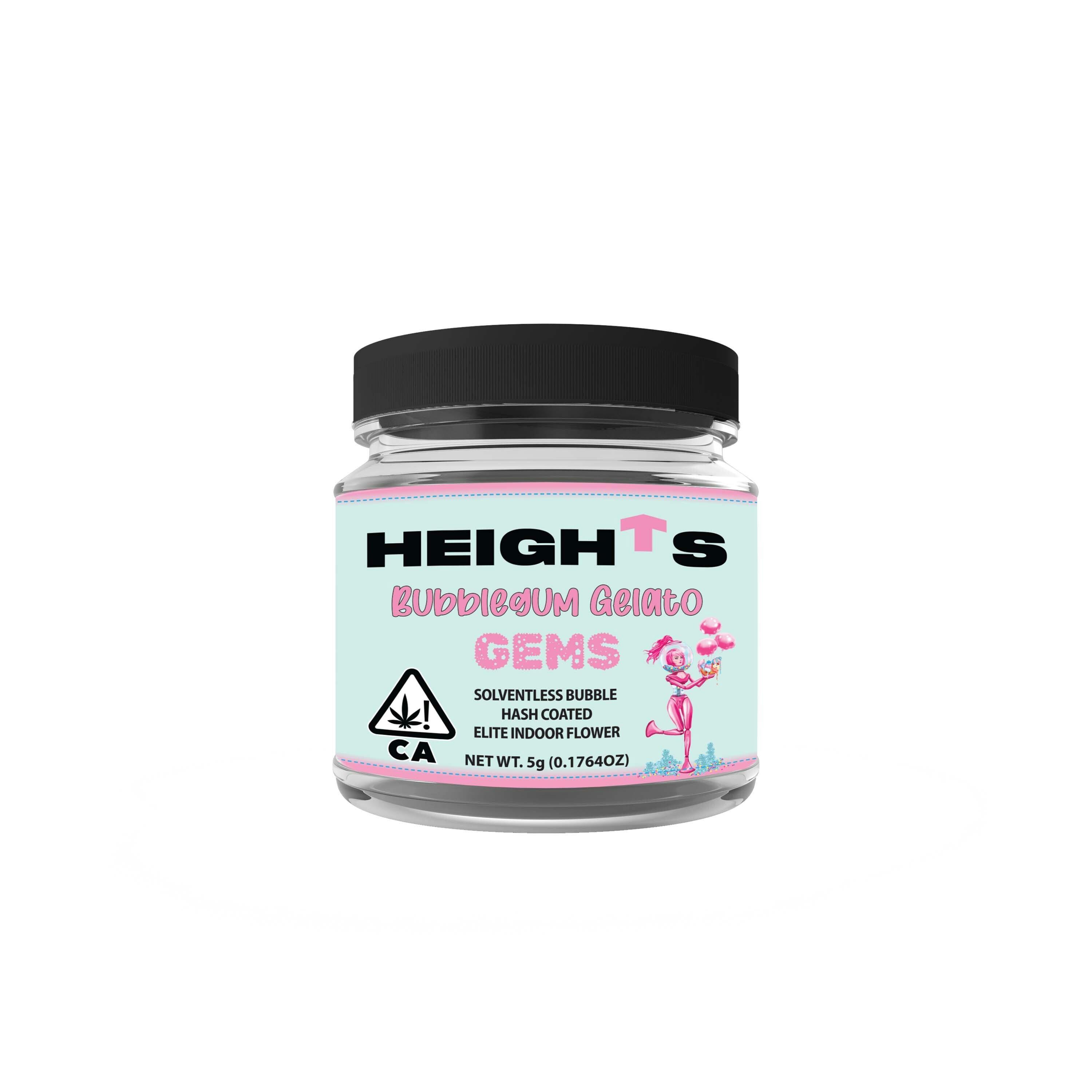 Heights Bubblegum Gelato 5g Gems Solventless Bubble Hash Coated Flower ...