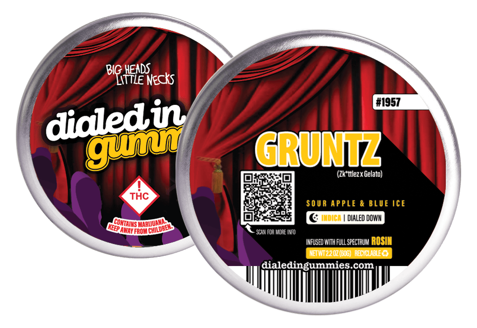 Gruntz [Batch #1957] Blue Ice & Sour Apple Flavors | 100mg - Dialed In ...