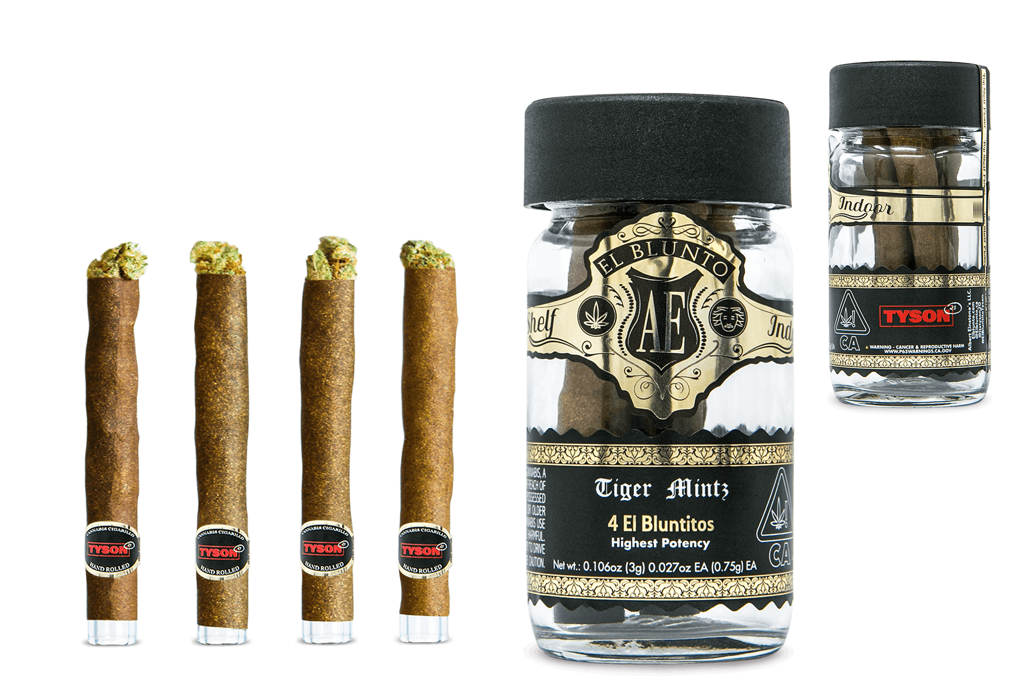 El Bluntito x Tyson 2.0 4pk- Tiger Mintz - 3G [Mini Blunt Pack] - El ...