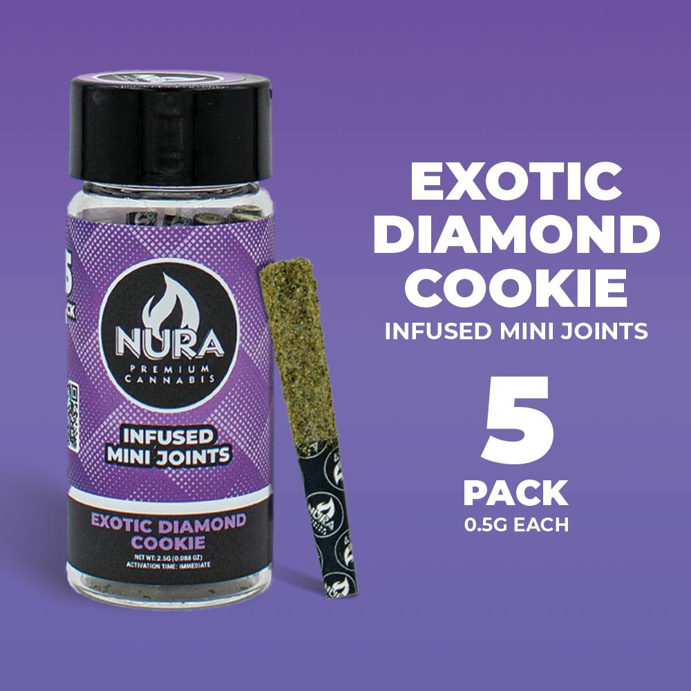 Exotic Diamond Cookie | Infused Mini Joints | 5pk - Nura