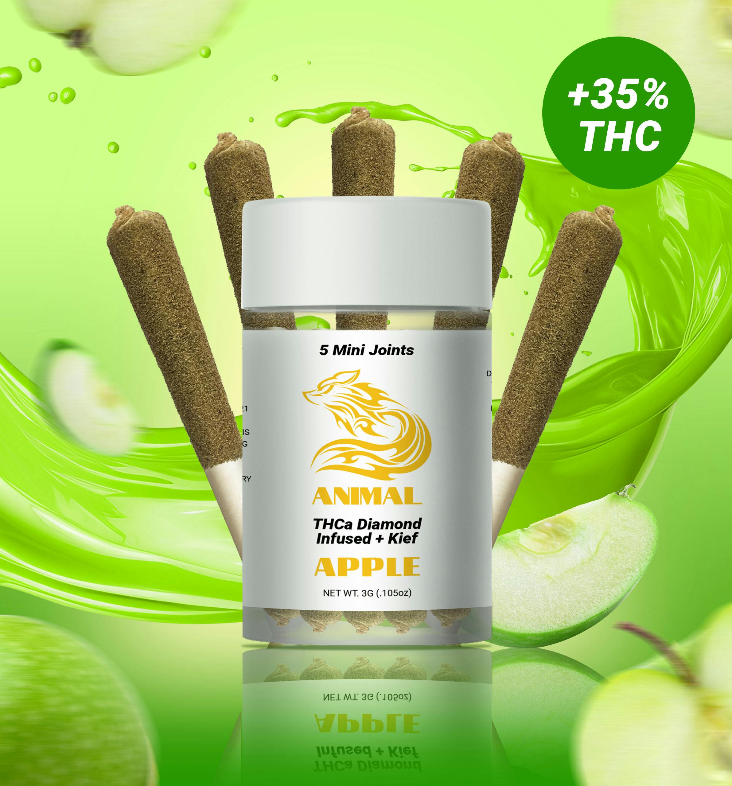 5pk(3G) Apple/ THCa Diamond infused Joint - Animal