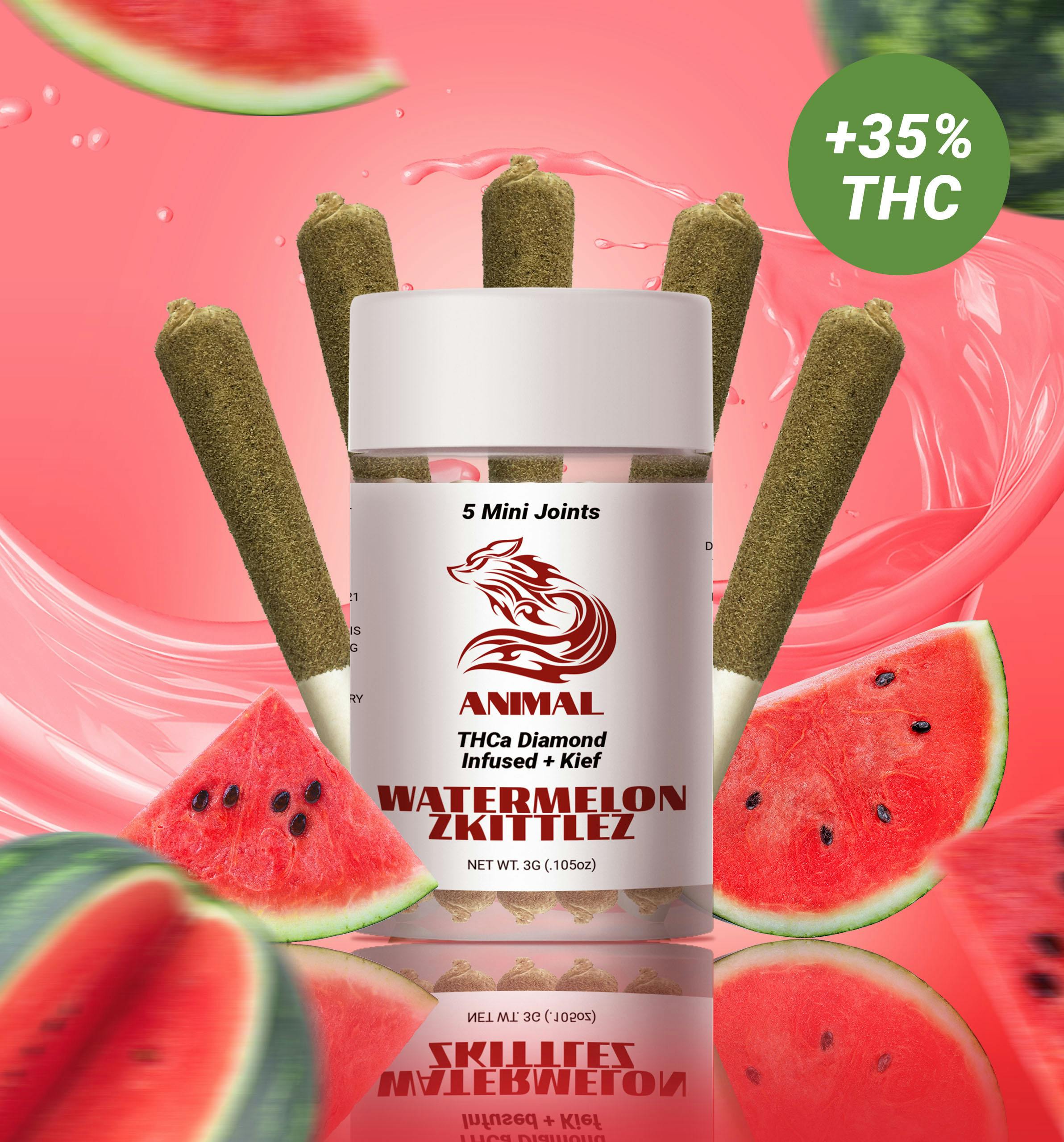 5pk(3G) Watermelon Zkittlez / THCa Diamond infused Joint - Animal
