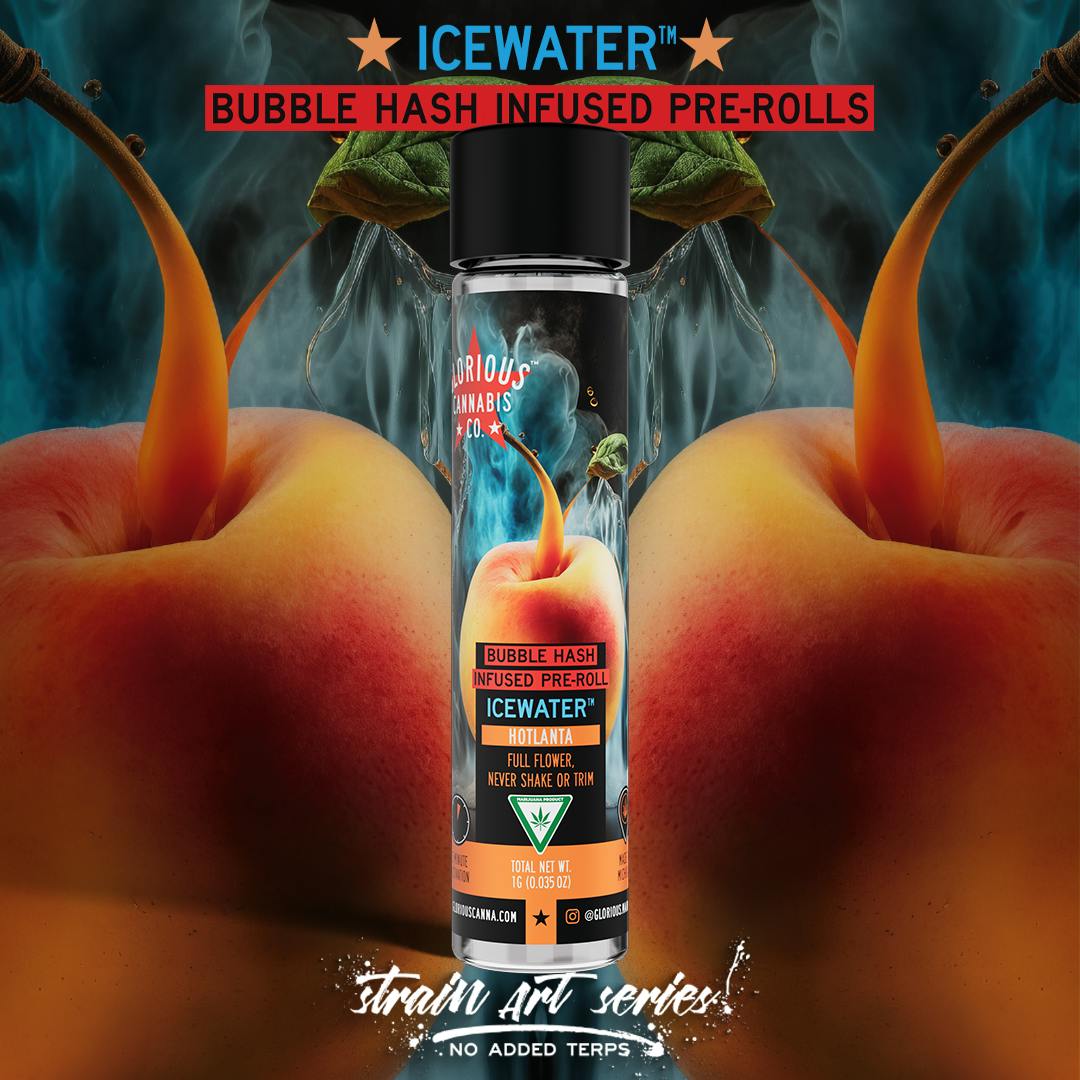 Hotlanta 1G | Strain Art Series | Bubble Hash Infused Pre-Roll - Glorious Cannabis Company