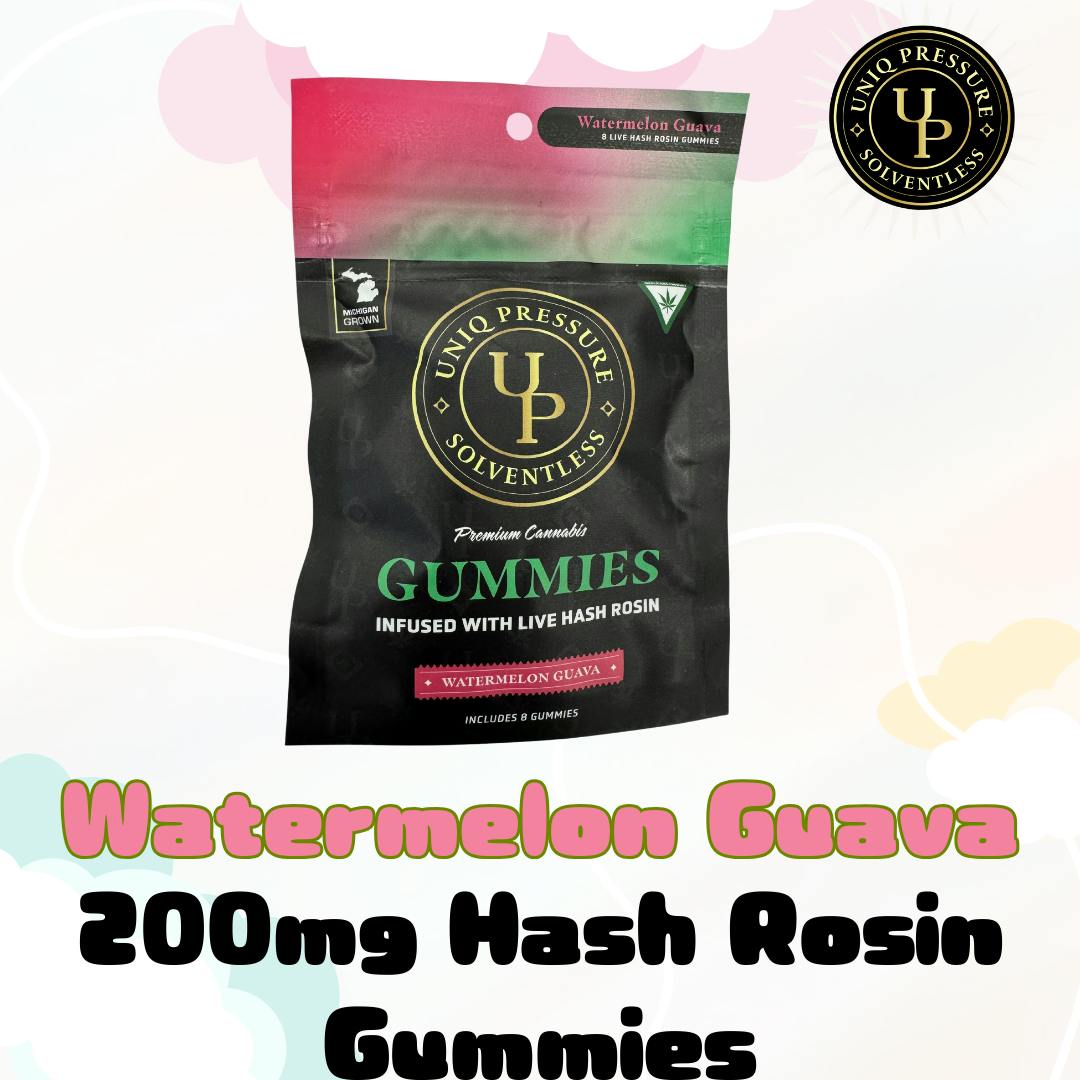 Guava Melon - Hash Rosin Gummies 200mg - Uniq Pressure