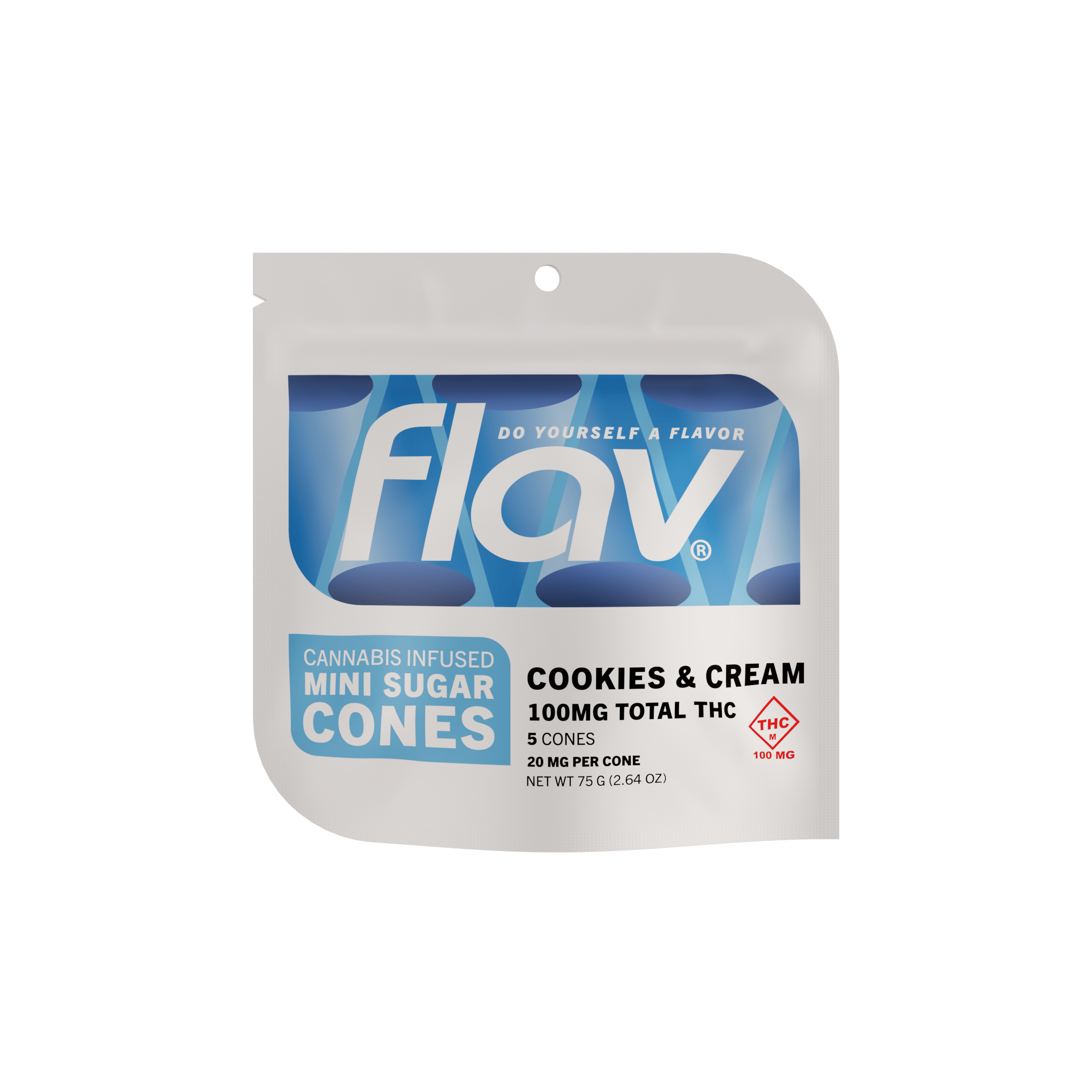 Cookies and Cream Cones - High Dose 100mg | 5 pack | 20mg - Flav