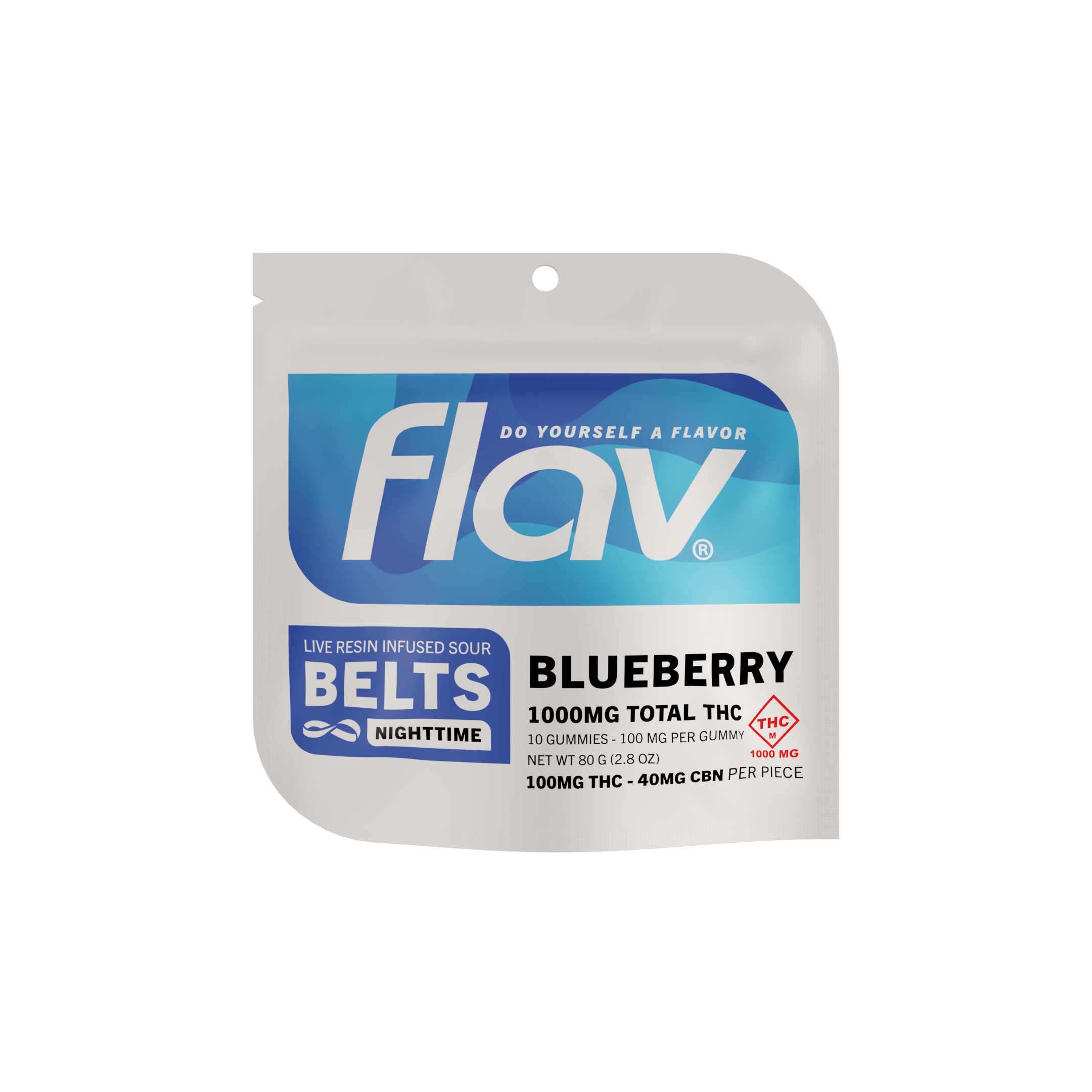 Blueberry Belts - Nighttime 1000mg | 10 pack | 100mg - Flav
