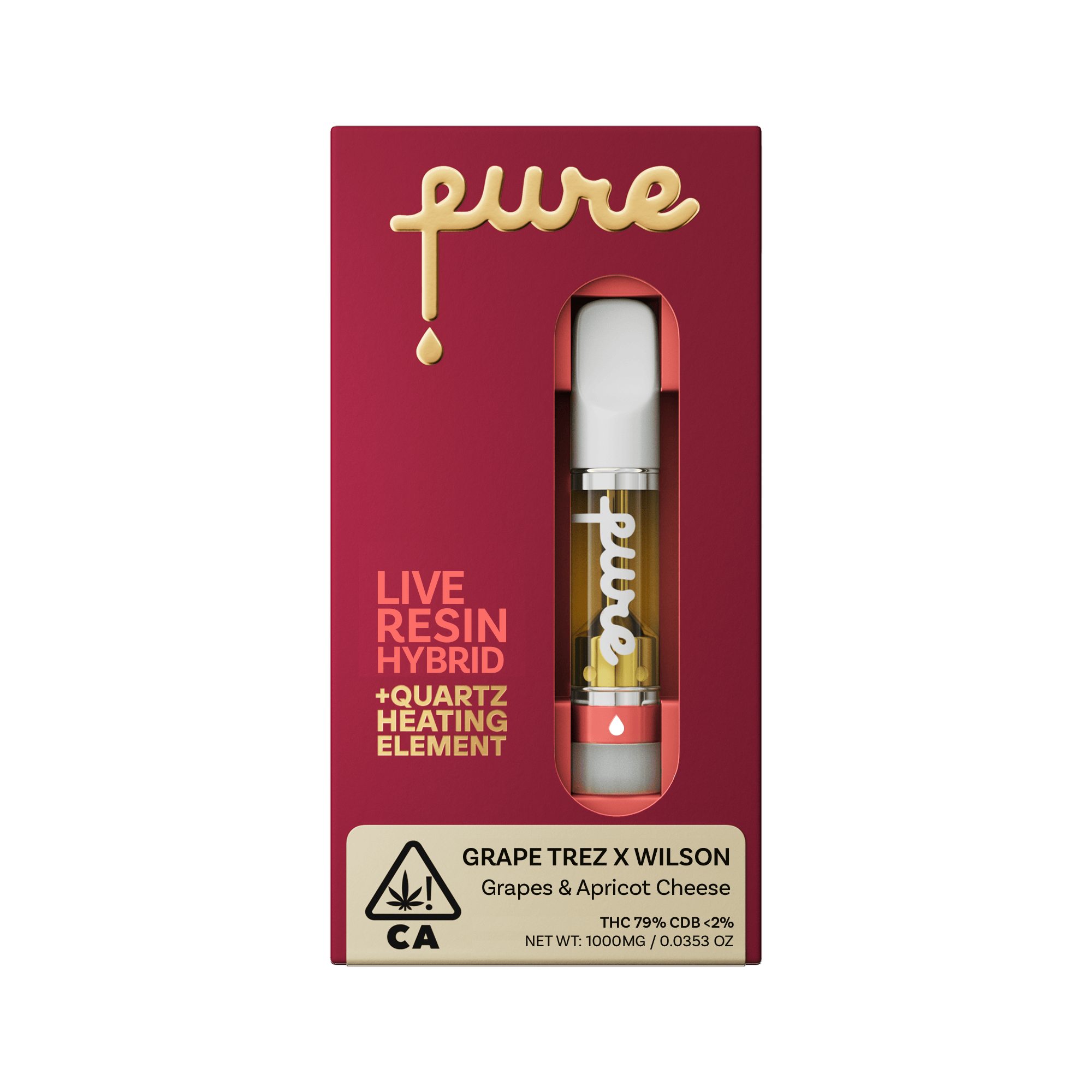 Pure Live Resin 1g Cartridge - Grape Trez x Wilson - Hybrid - Pure Vape