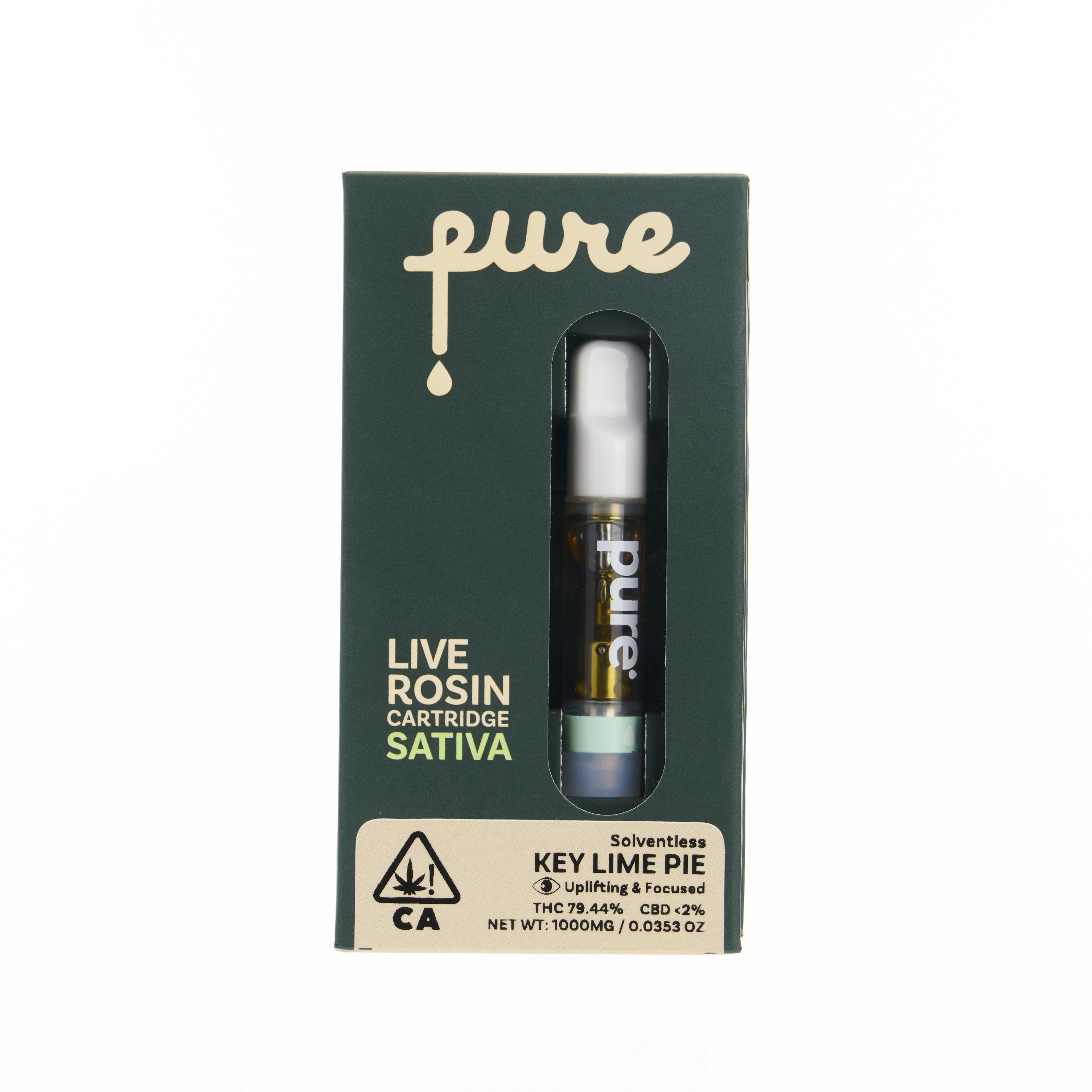 Pure Solventless Live Rosin 1g Cartridge - Key Lime Pie - Sativa - Pure ...