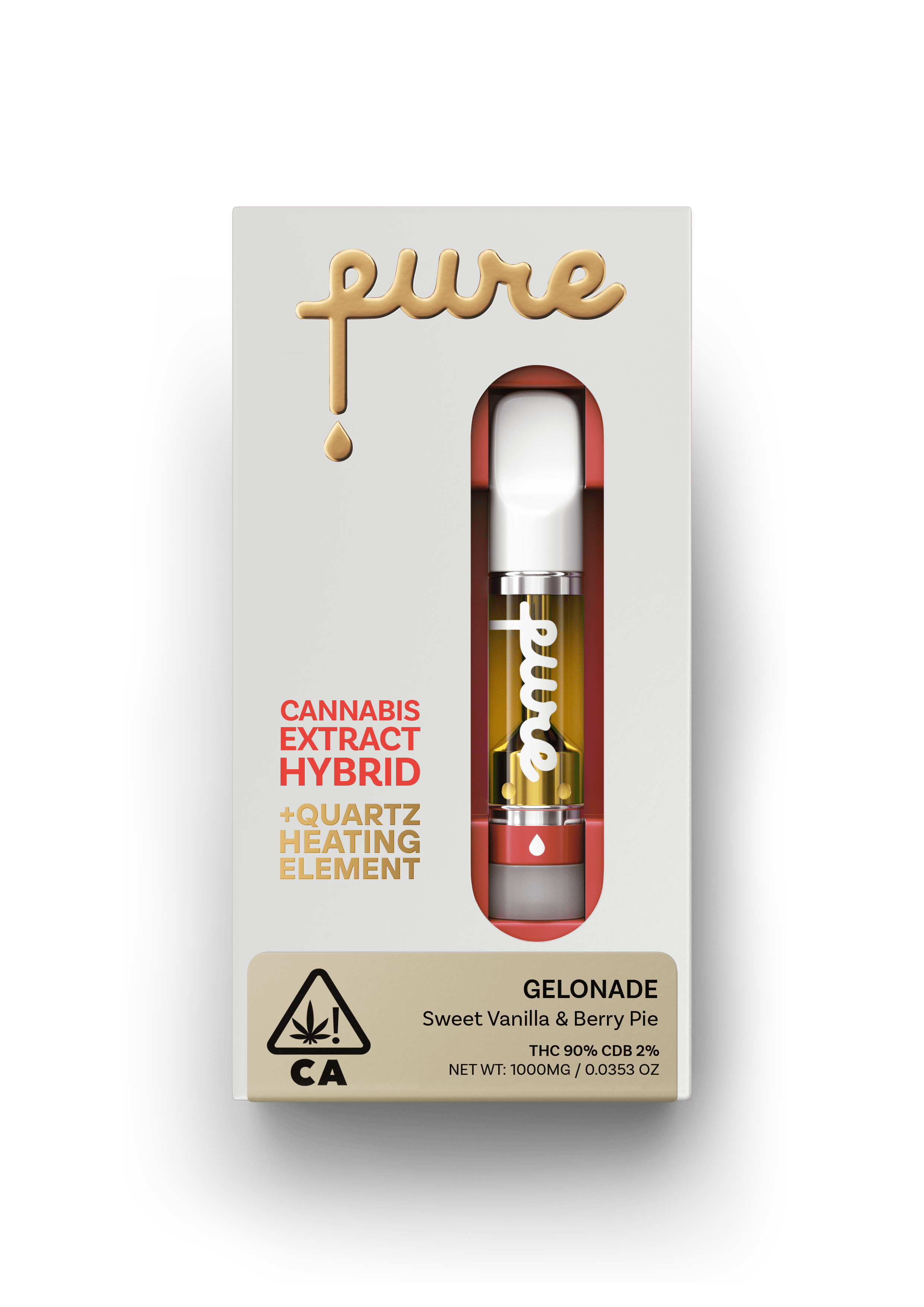 Pure Cannabis Extract 1g Cartridge - Gelonade - Hybrid - Pure Vape
