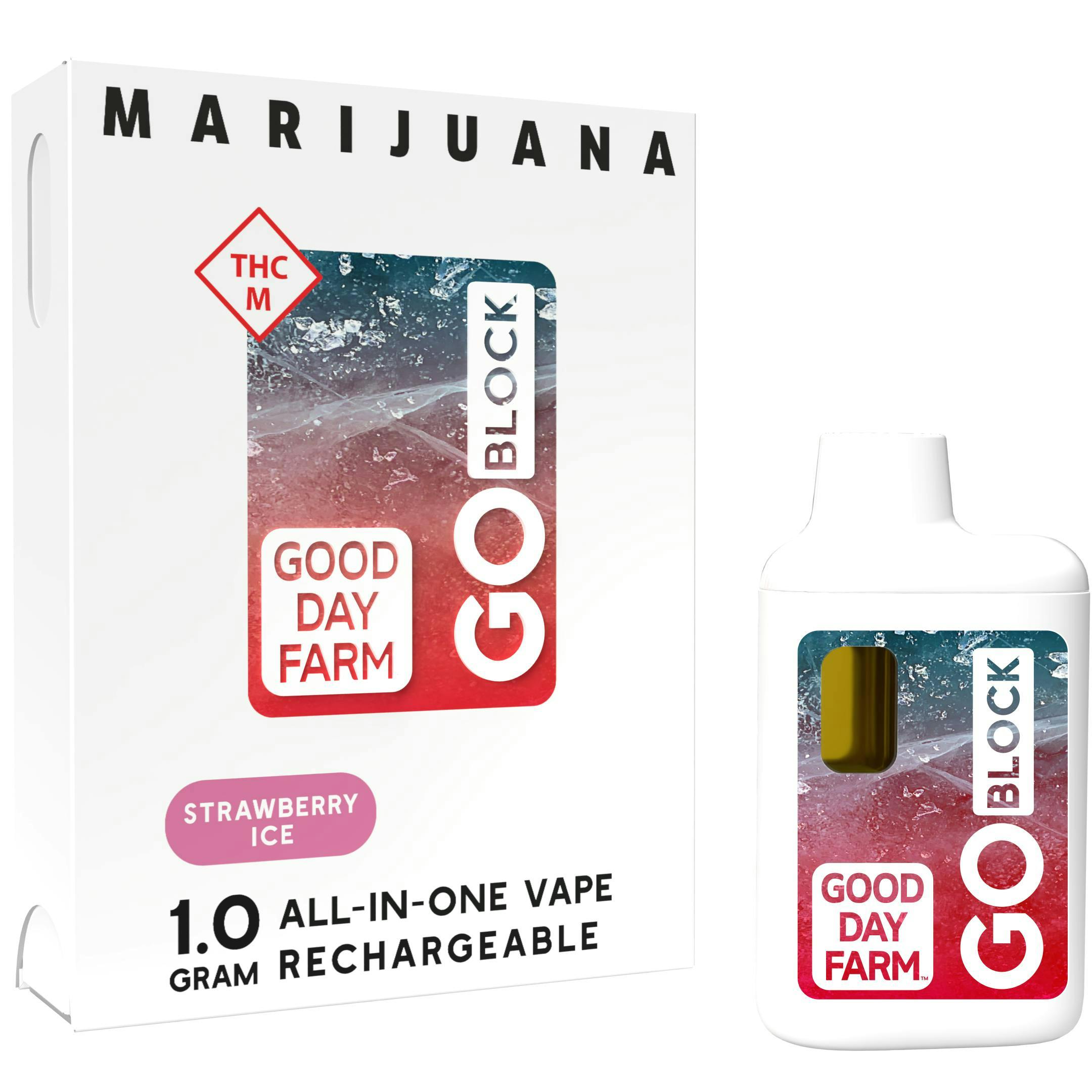 GDF: GO Block Vape | Strawberry Ice | All-In-One | 1g - Codes - Lake ...