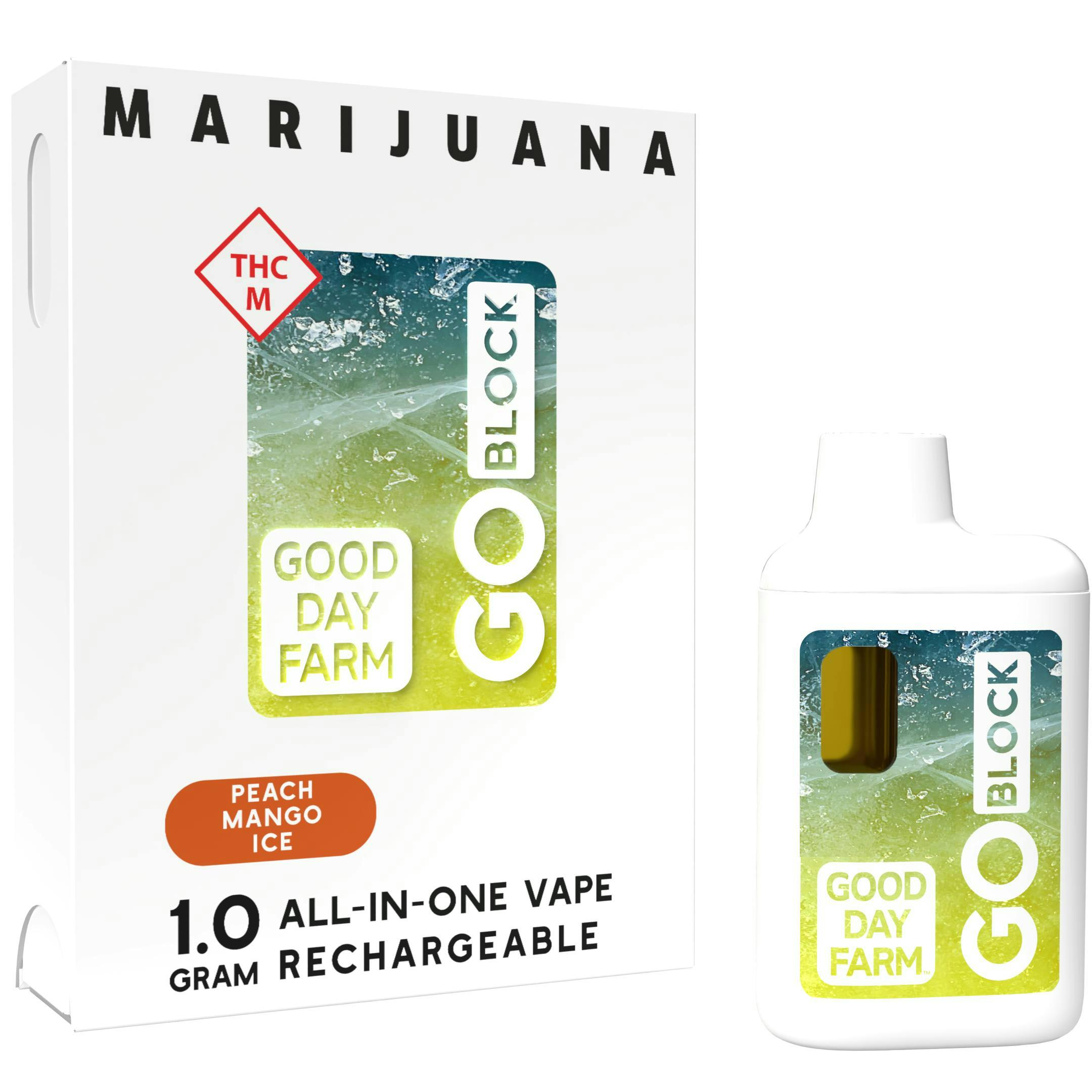 GDF: GO Block Vape | Peach Mango Ice | All-In-One | 1g - Codes ...