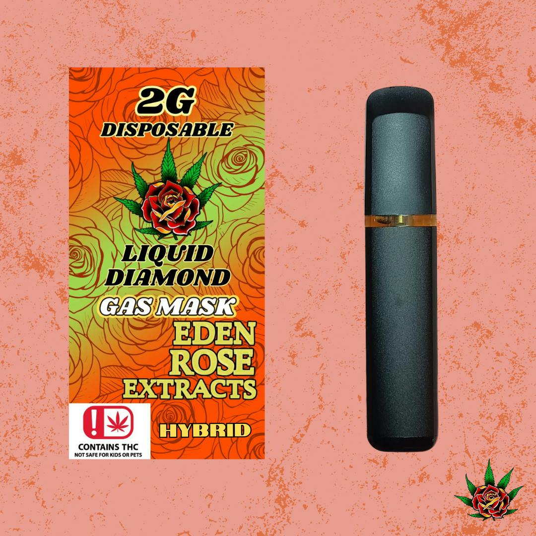 Eden Rose Cured Resin Disposable 2g - Gas Mask (Hybrid) - Eden Rose Processing