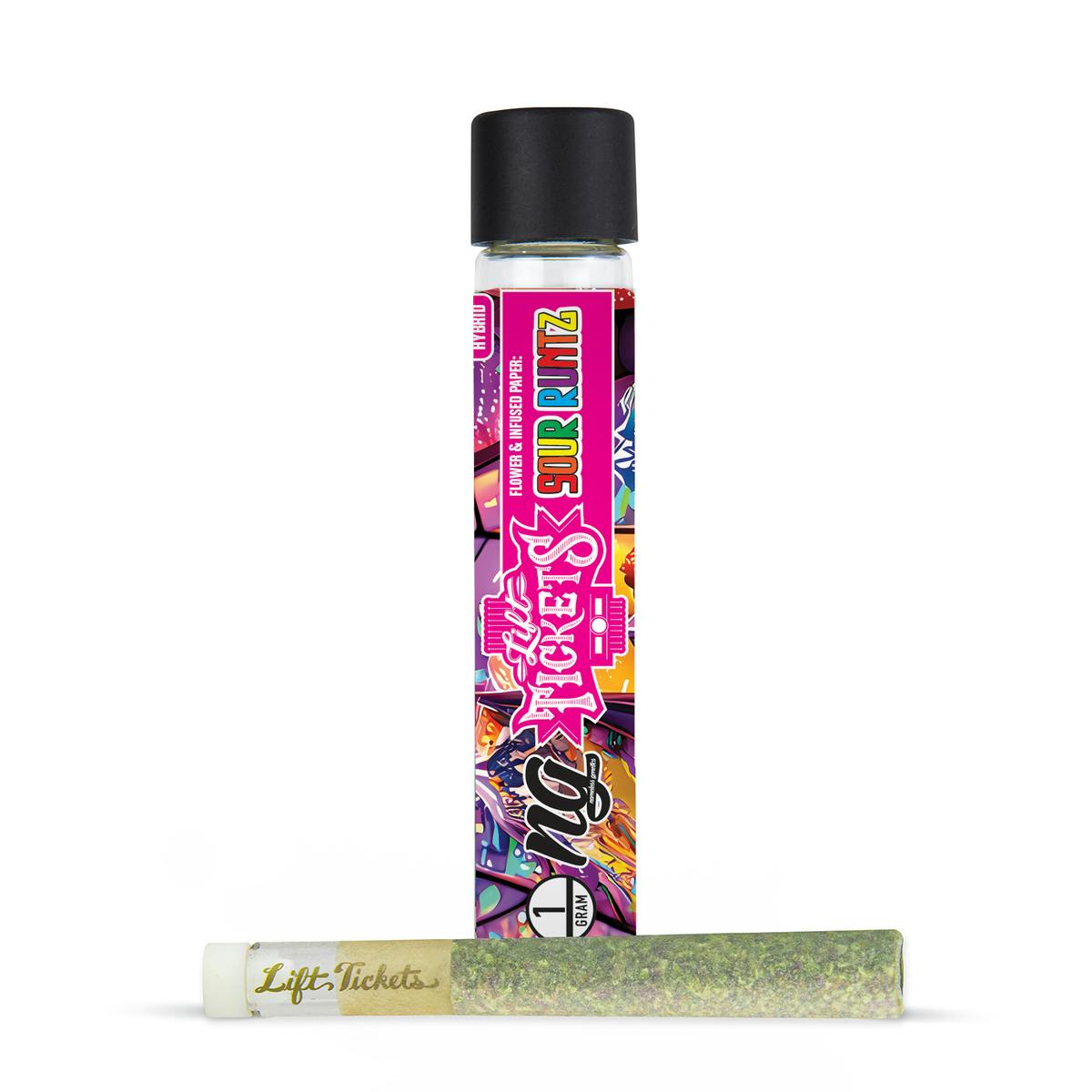 Infused Glass Tip Pre-Roll: Sour Runtz 1g Joint - Lift Tickets Infused Glass Tip Pre-Roll: Sour Runtz 1g Joint - Lift Tickets