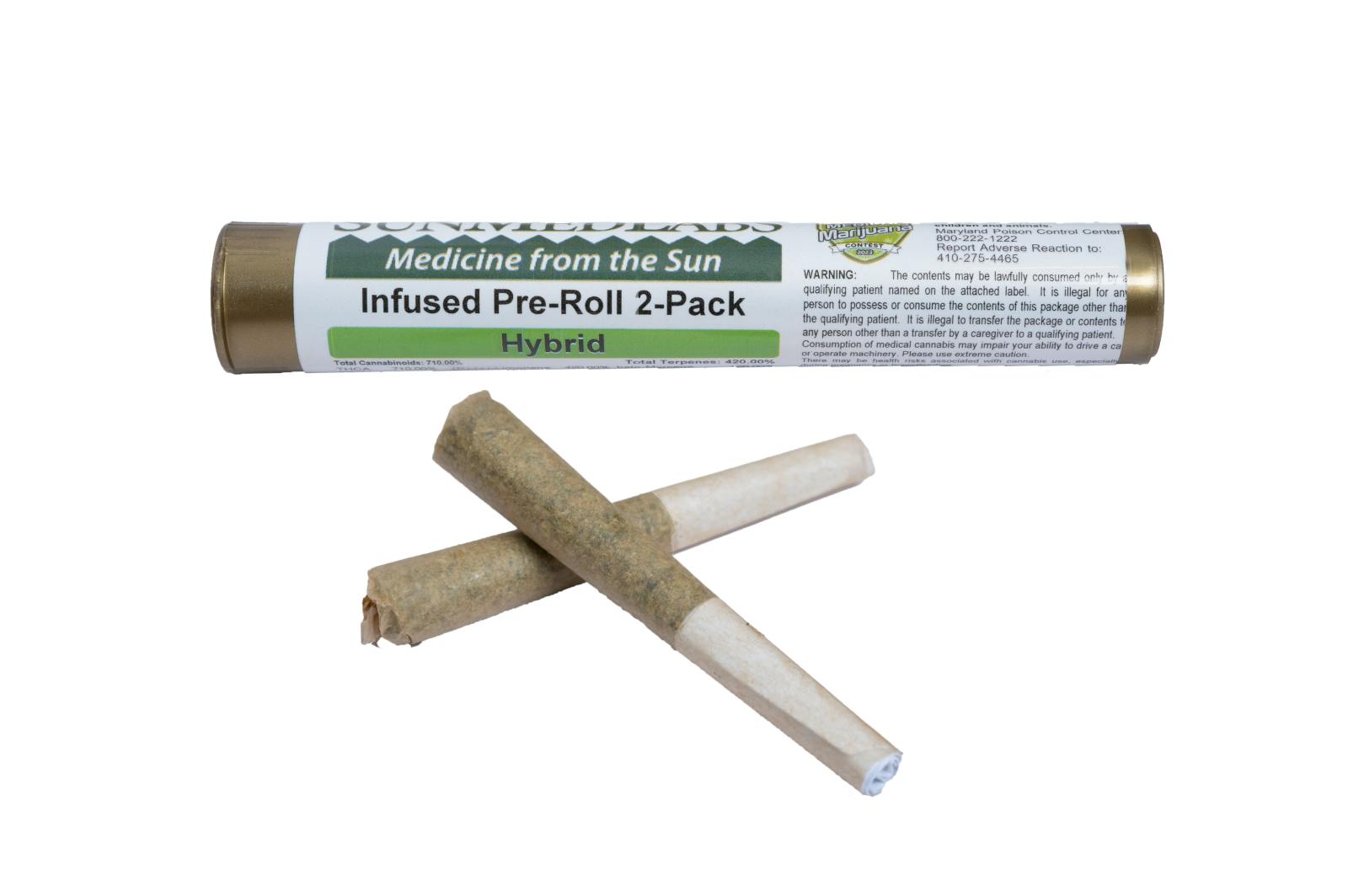 Jacked Up FWR x Hazy Kush x Golden Kush LLR Infused Pre Roll 0.65g/2 Pack - SunMed Growers
