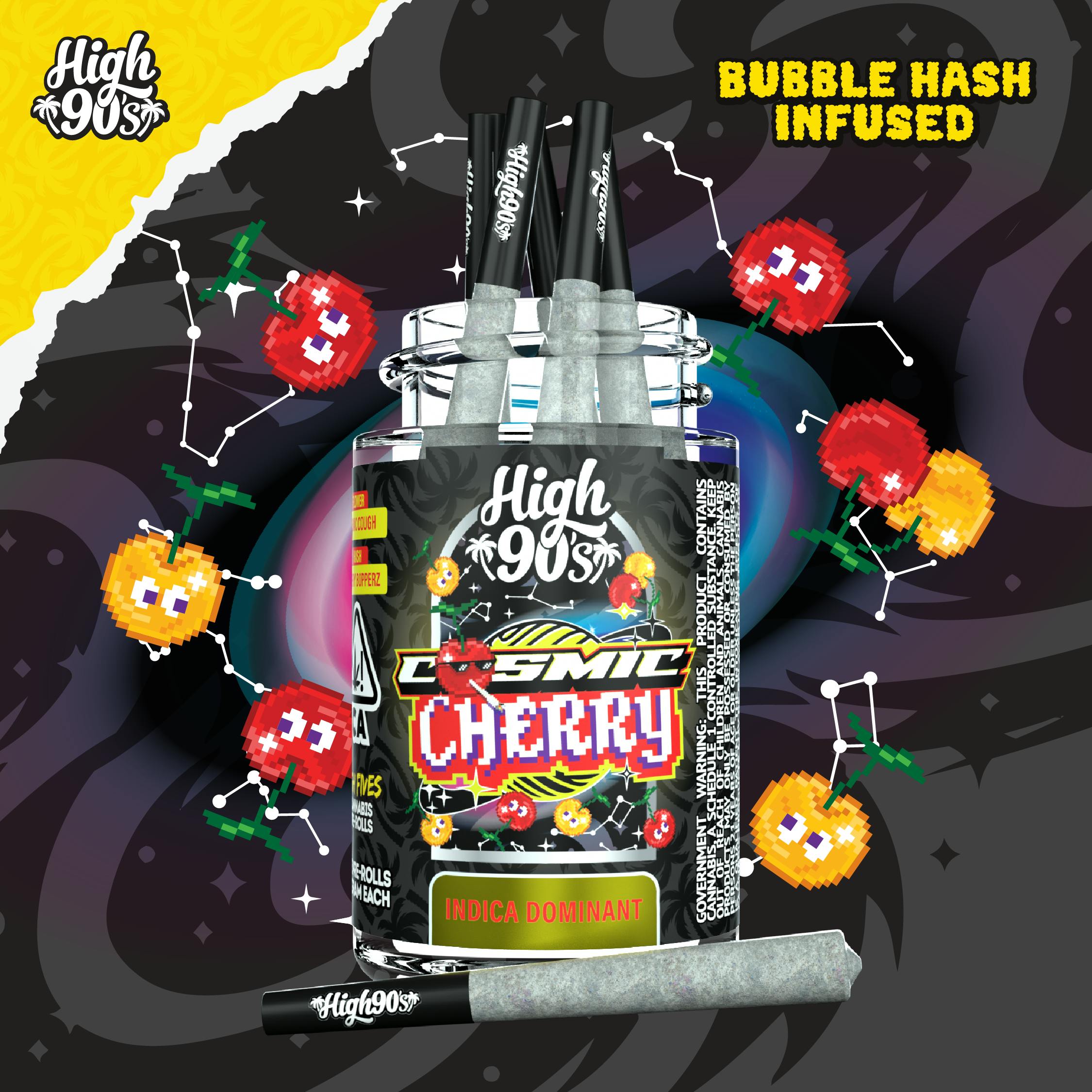 Cosmic Cherry - 0.5g High Fives Bubble Hash Infused Pre-Rolls 5 Pack ...