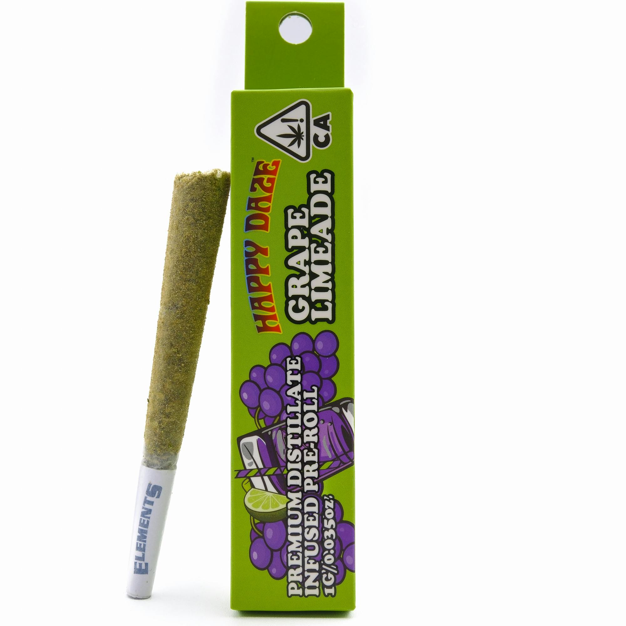 Grape Limeade 1g Infused Pre-Roll - Happy Daze - Happy Daze